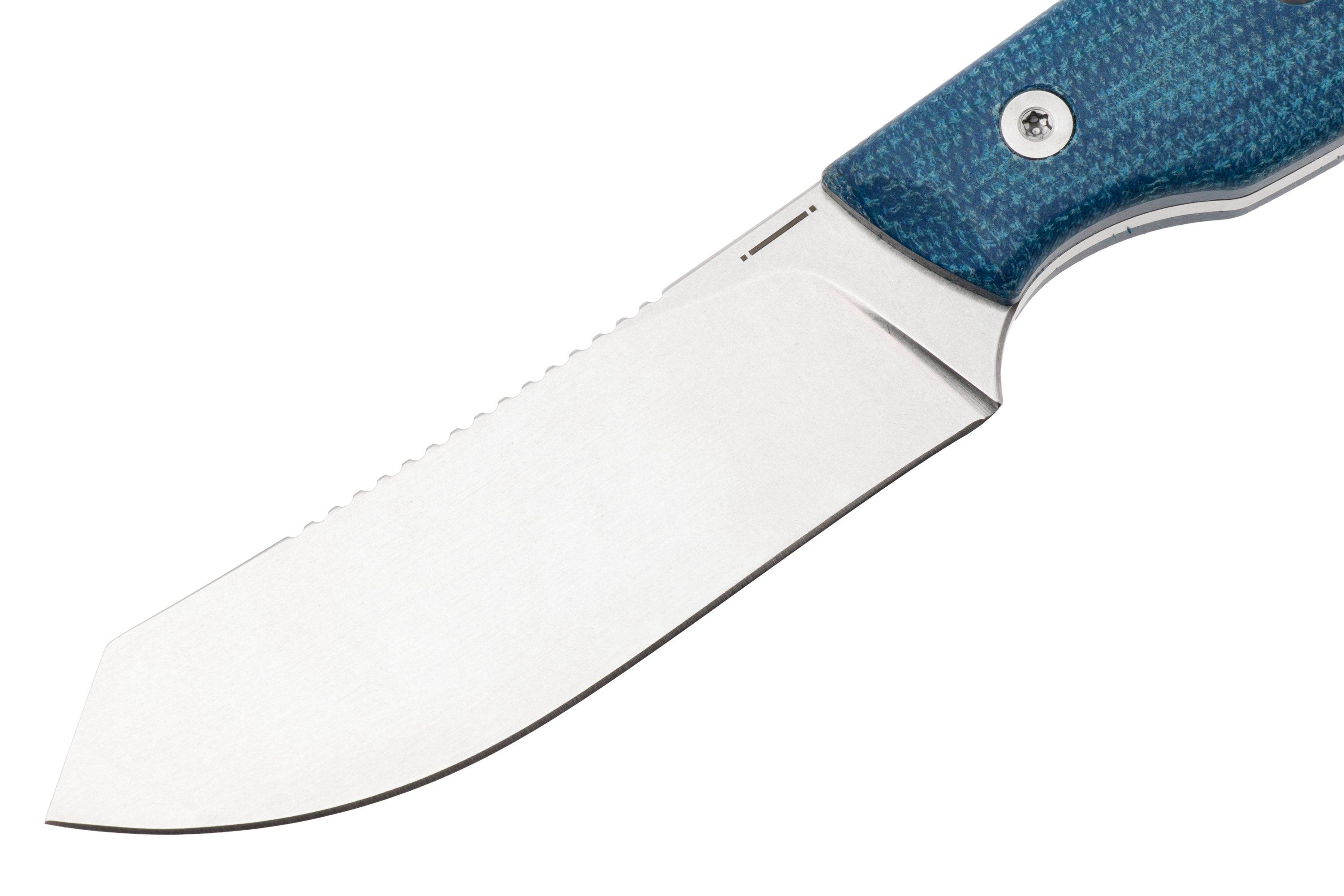 StraightLine Digger DG-BC Stonewashed 14C28N, Blue Canvas Micarta, faca ...