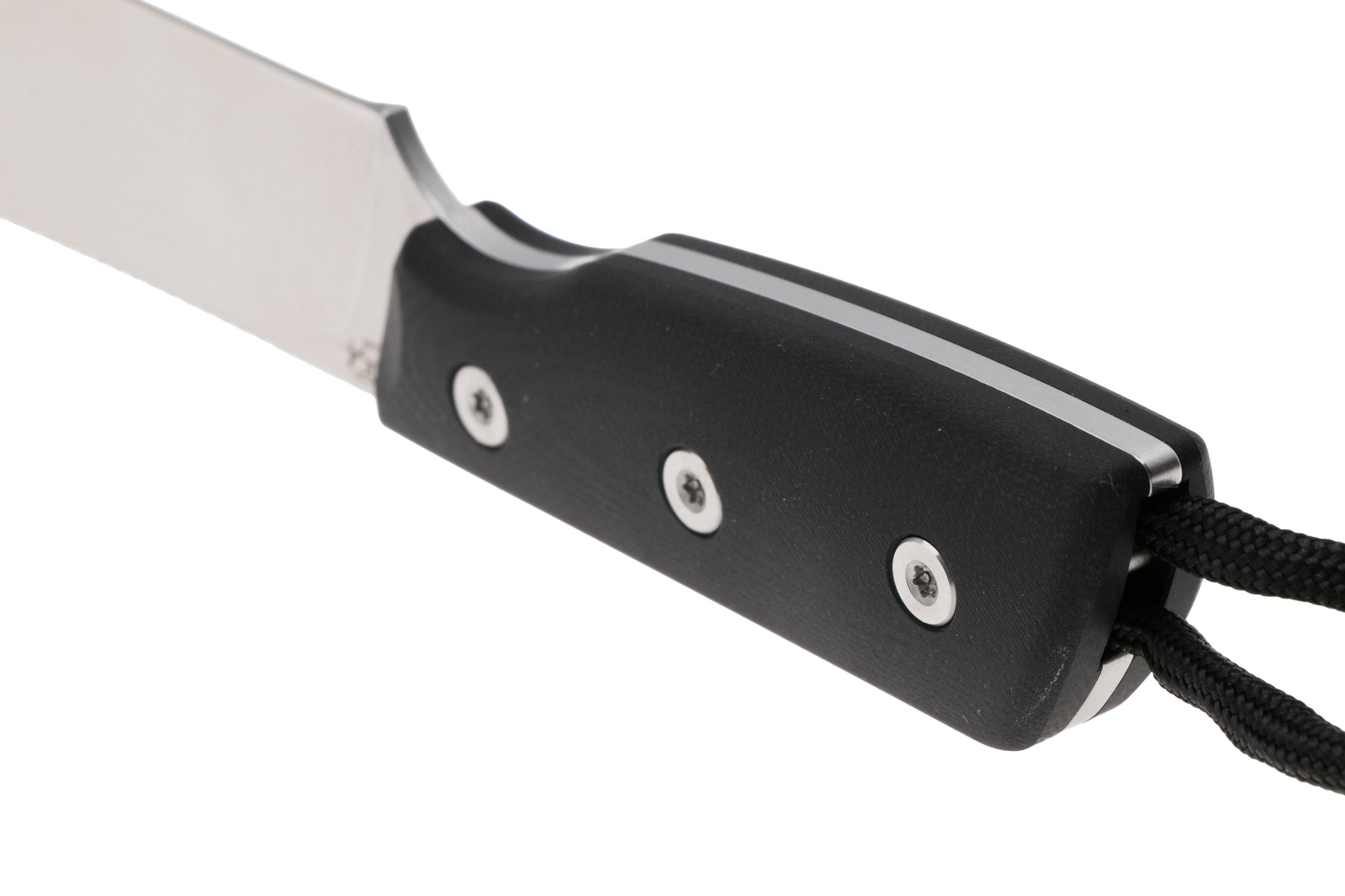StraightLine Digger DG-BG Stonewashed 14C28N, Black G10, fixed knife ...