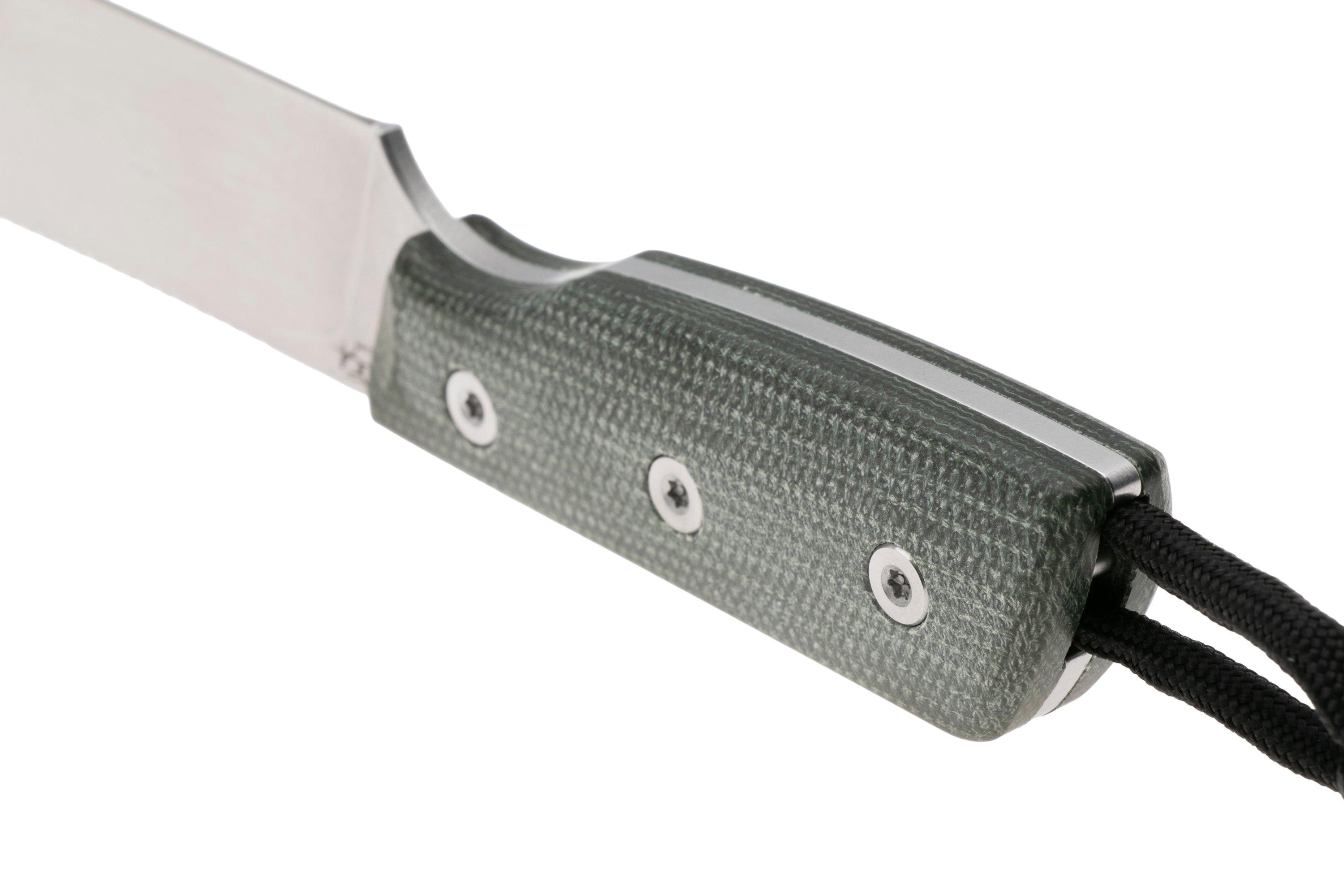 StraightLine Digger DG-GC Stonewashed 14C28N, Green Canvas Micarta, fixed knife | Advantageously ...