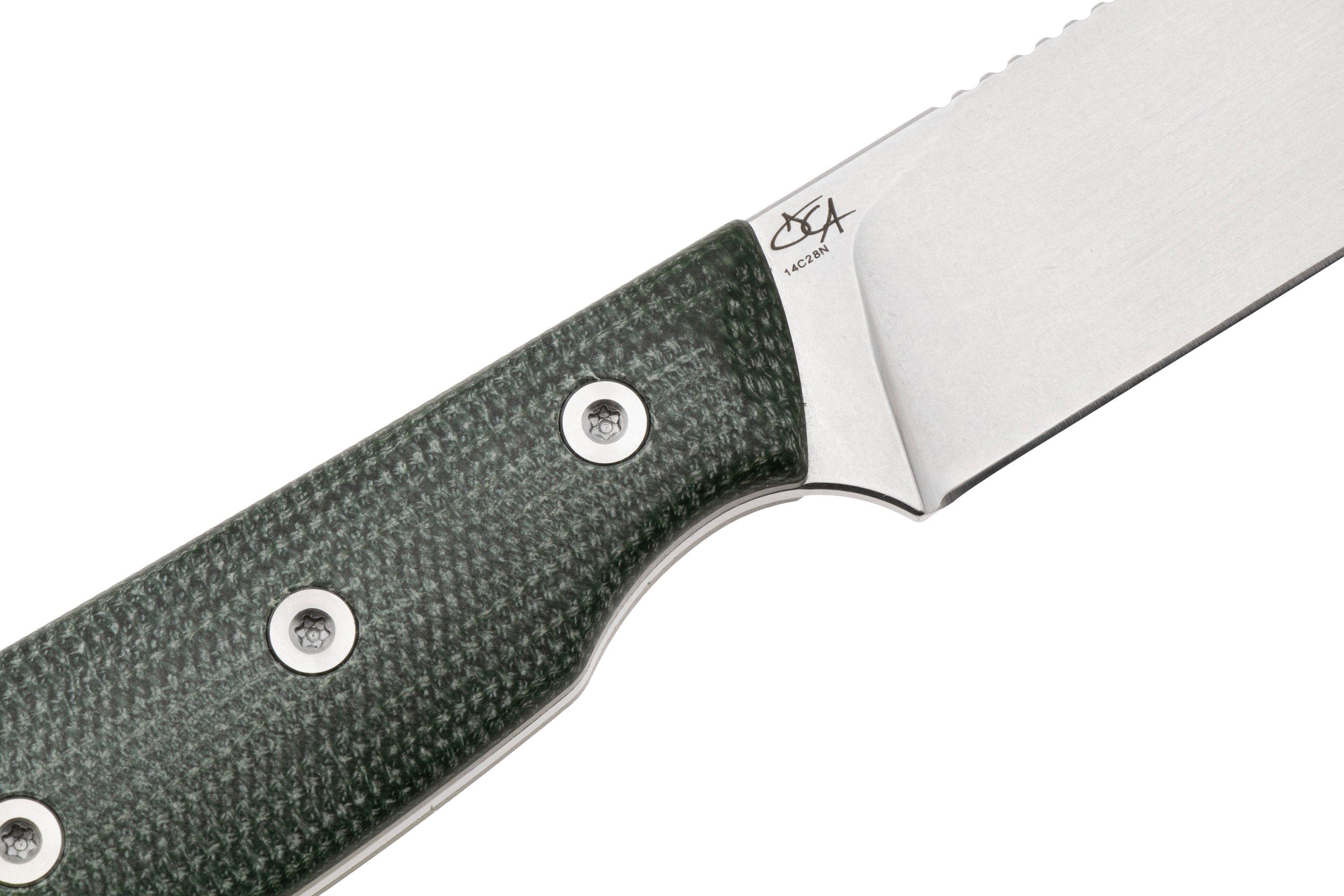 StraightLine Digger DG-GC Stonewashed 14C28N, Green Canvas Micarta ...