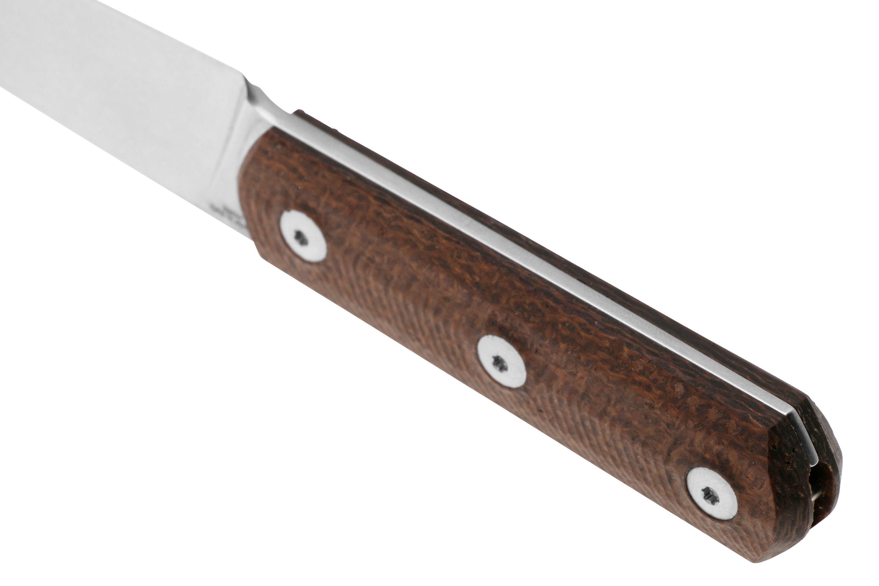 StraightLine Erny ER-BB Brown Burlap Micarta, fixed knife ...