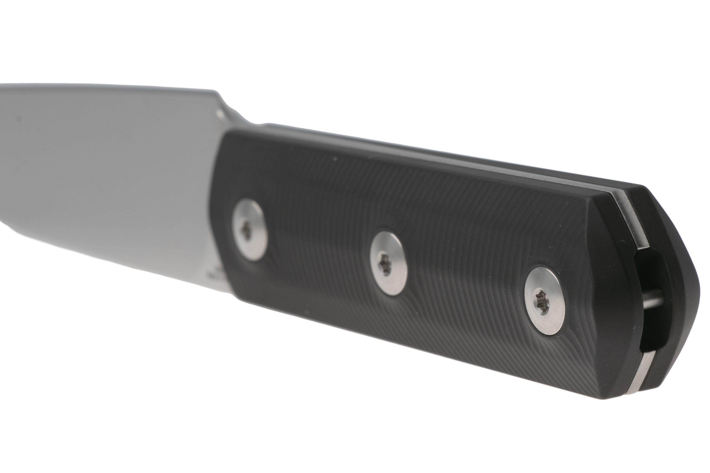 Straightline Erny ER-TBK Satin M390, PVD Titanium, fixed knife ...
