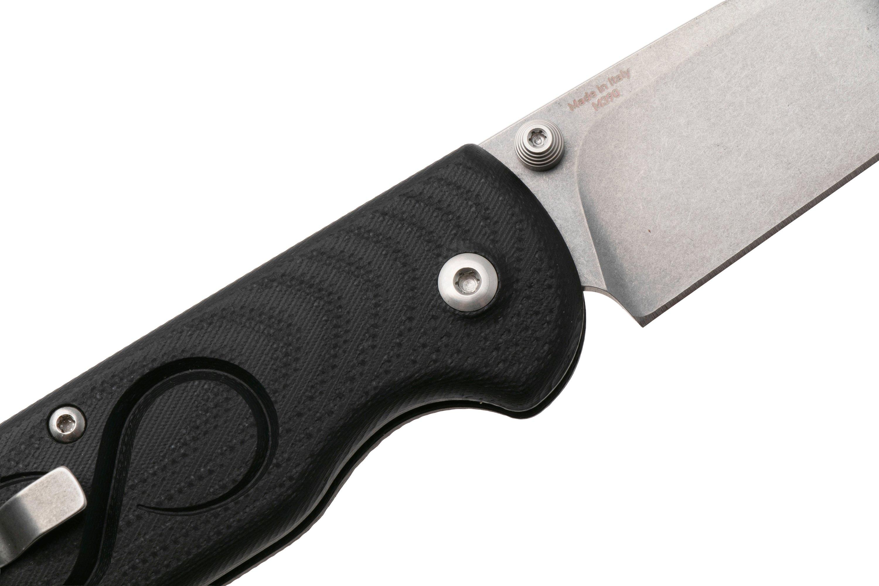 Straightline Rox RX-BG, Stonewashed M390, Black G10 pocket knife ...
