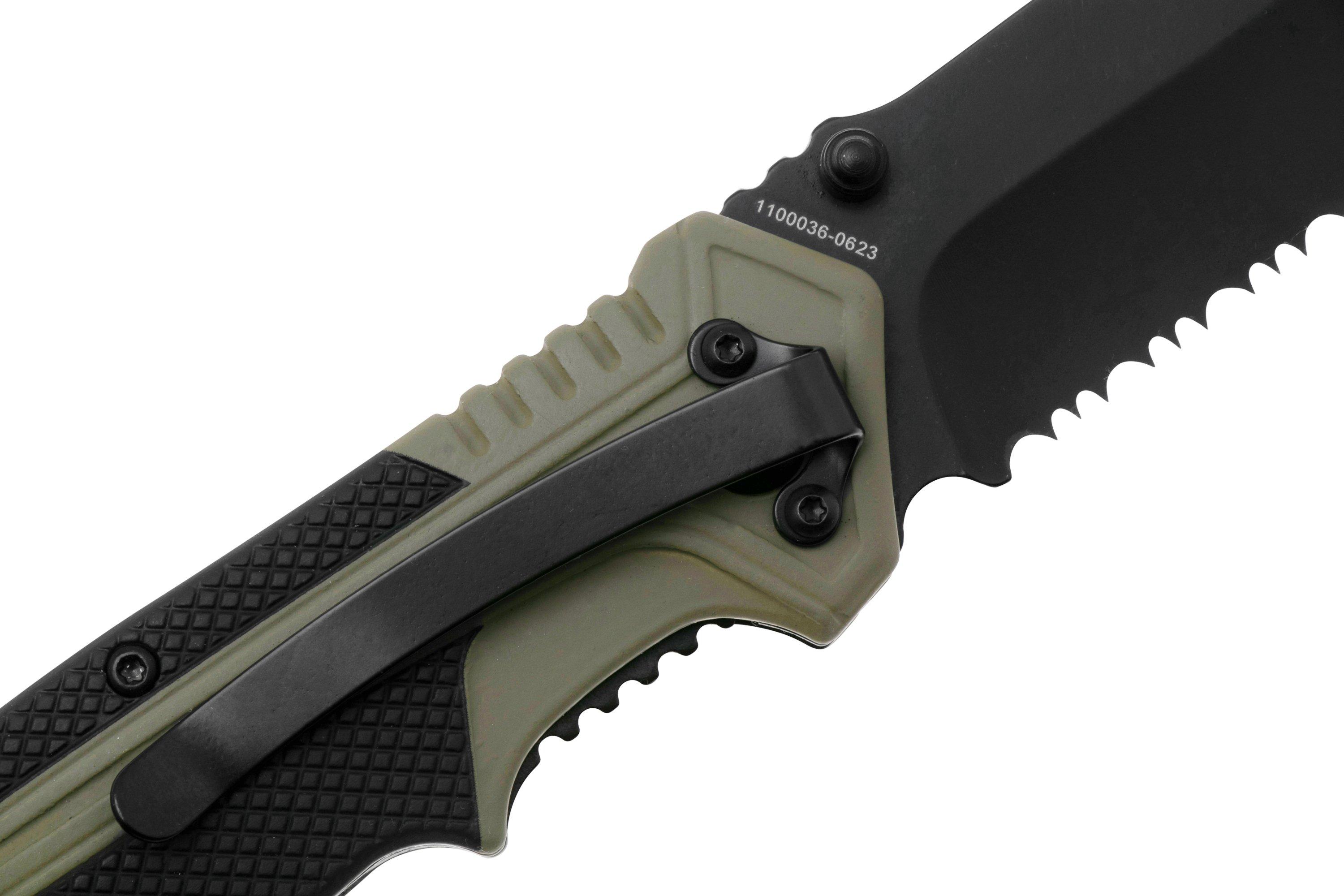 Smith & Wesson S.A.1100036 Spring Assisted Drop Point, OD-Green, zakmes ...