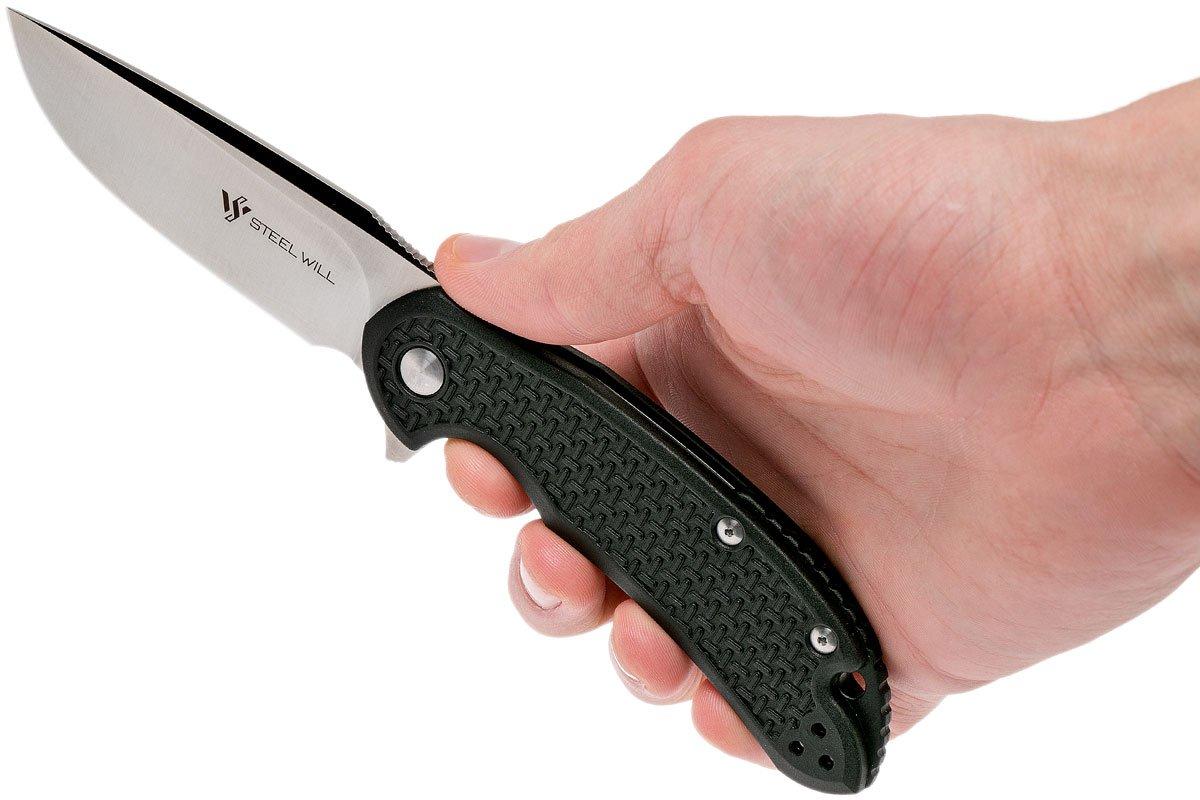 Steel Will Cutjack C22-1BK Black FRN, D2 blade pocket knife ...