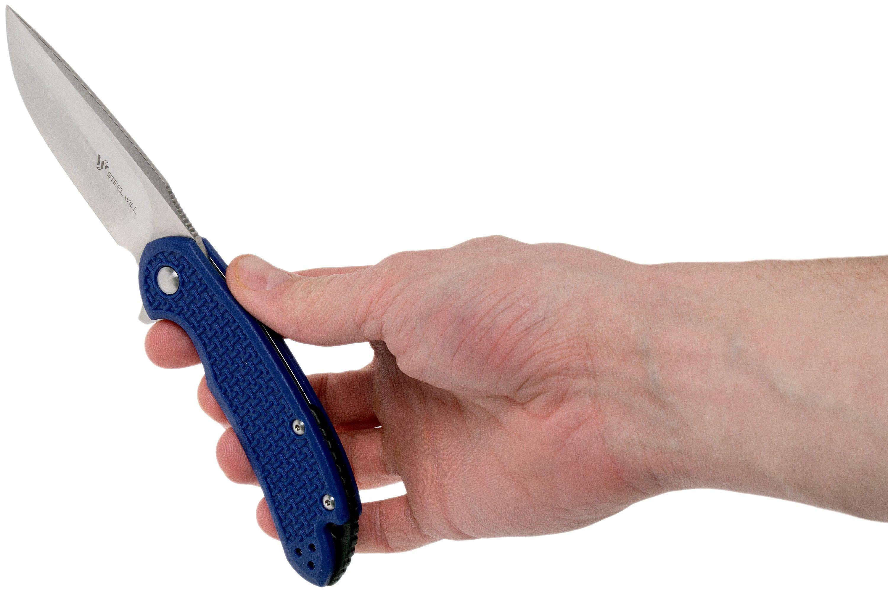 Steel Will Cutjack C22-1BL Blue FRN, D2 blade pocket knife ...