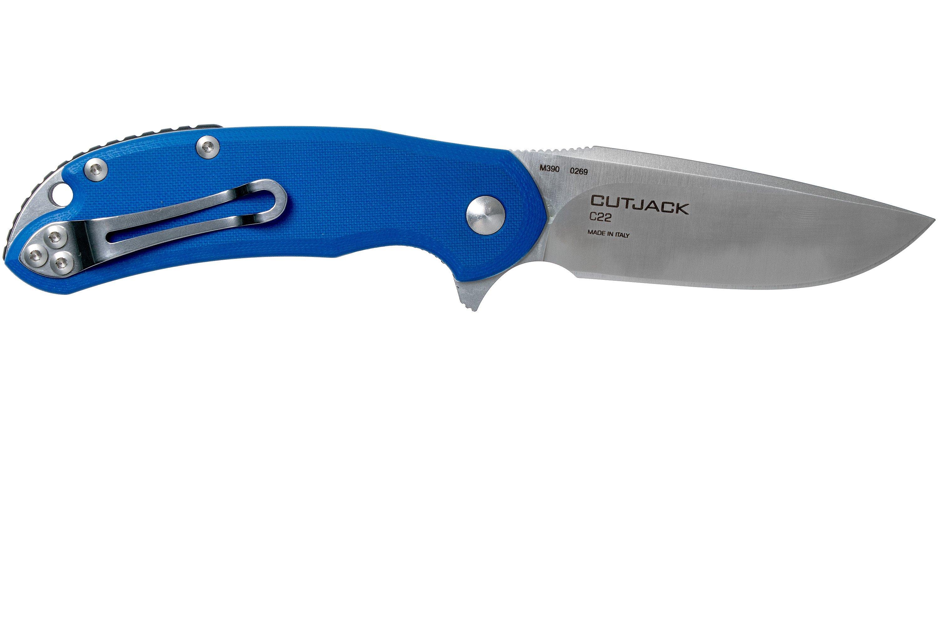 Steel Will Cutjack C22-2BL Blue G10, M390 blade pocket knife ...