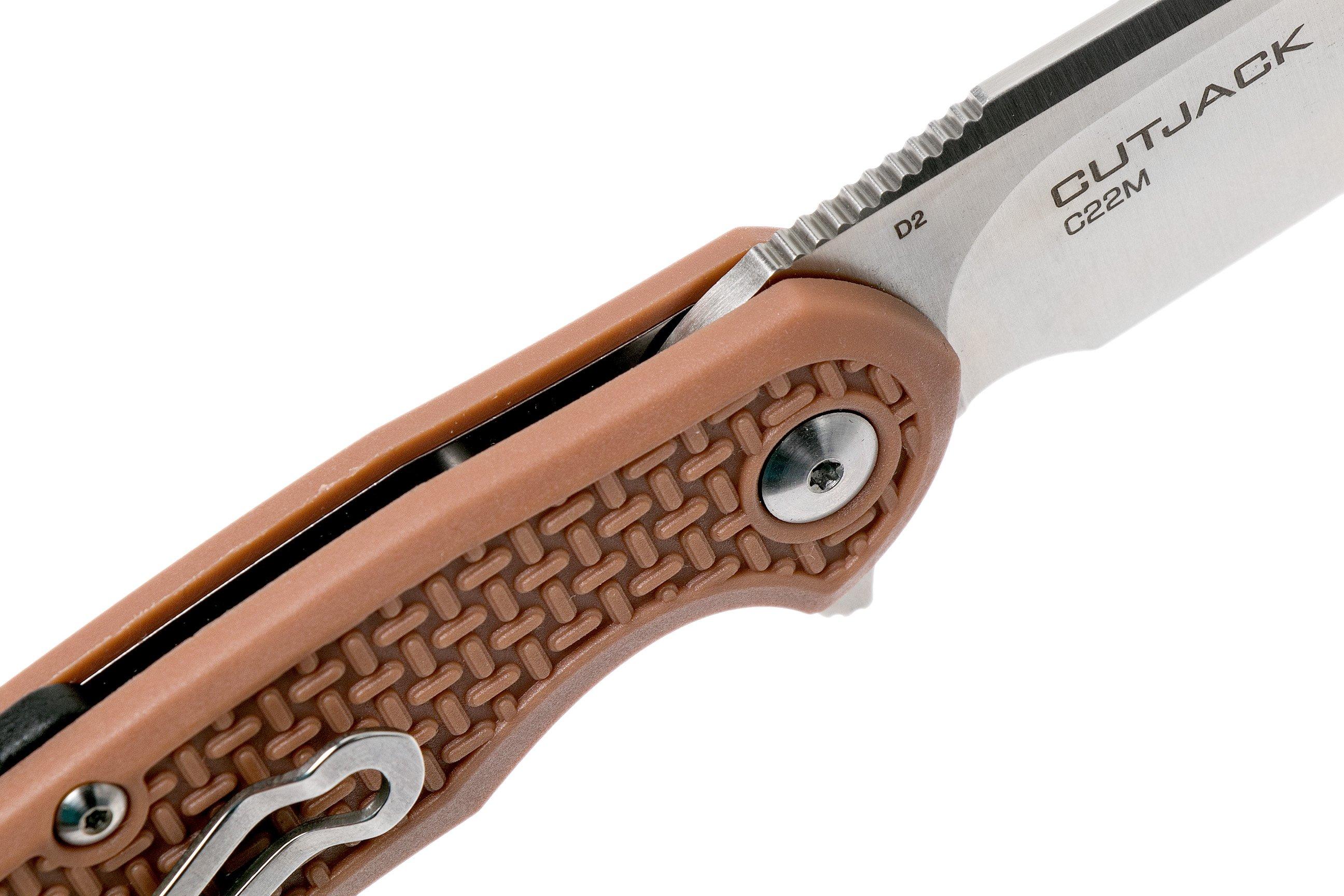 Steel Will Cutjack C22M-1TN Tan FRN, D2 blade pocket knife ...