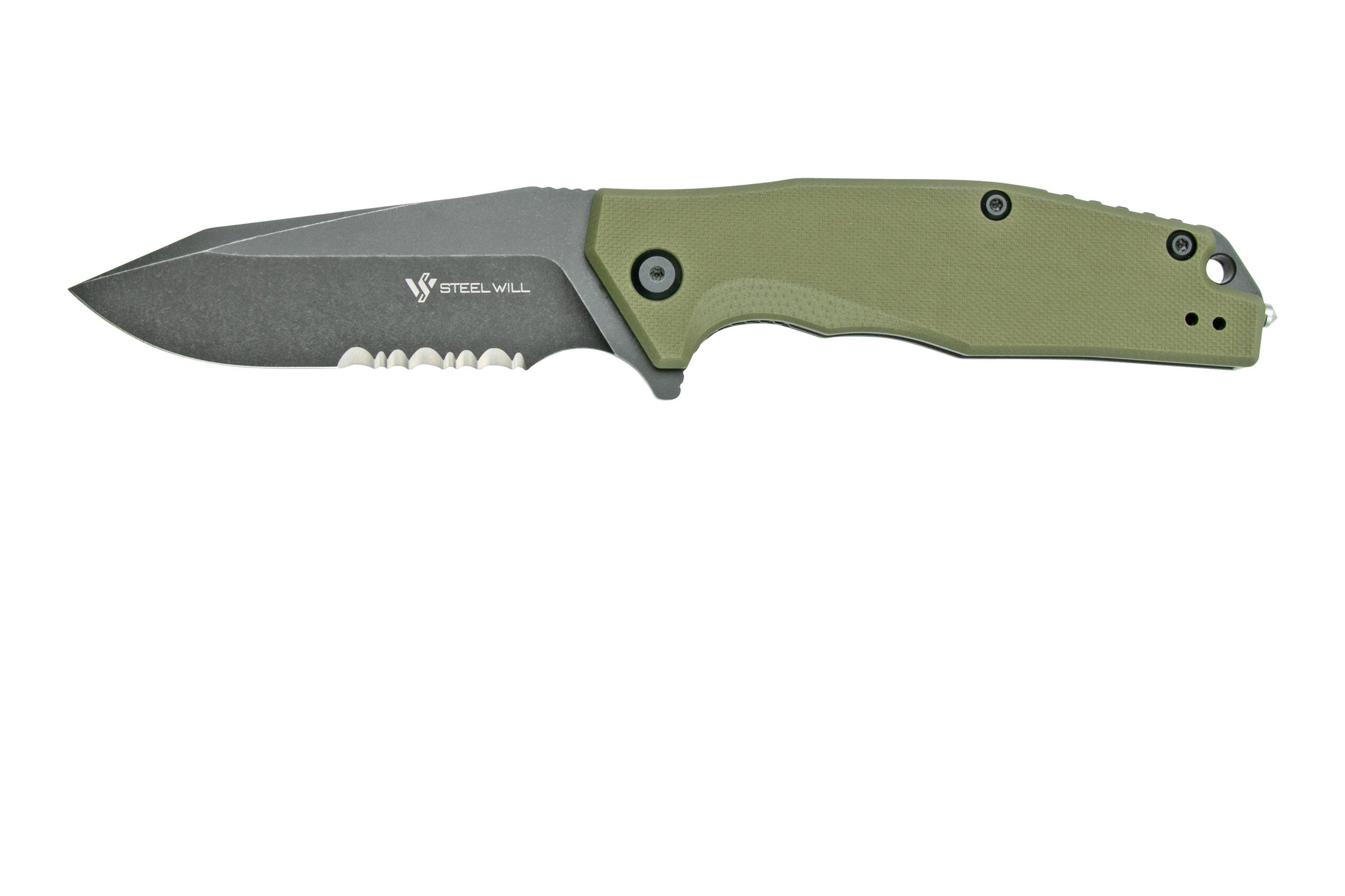 Steel Will Warbot F10-33S Black G10, D2 blade, pocket knife | Advantageously shopping at ...