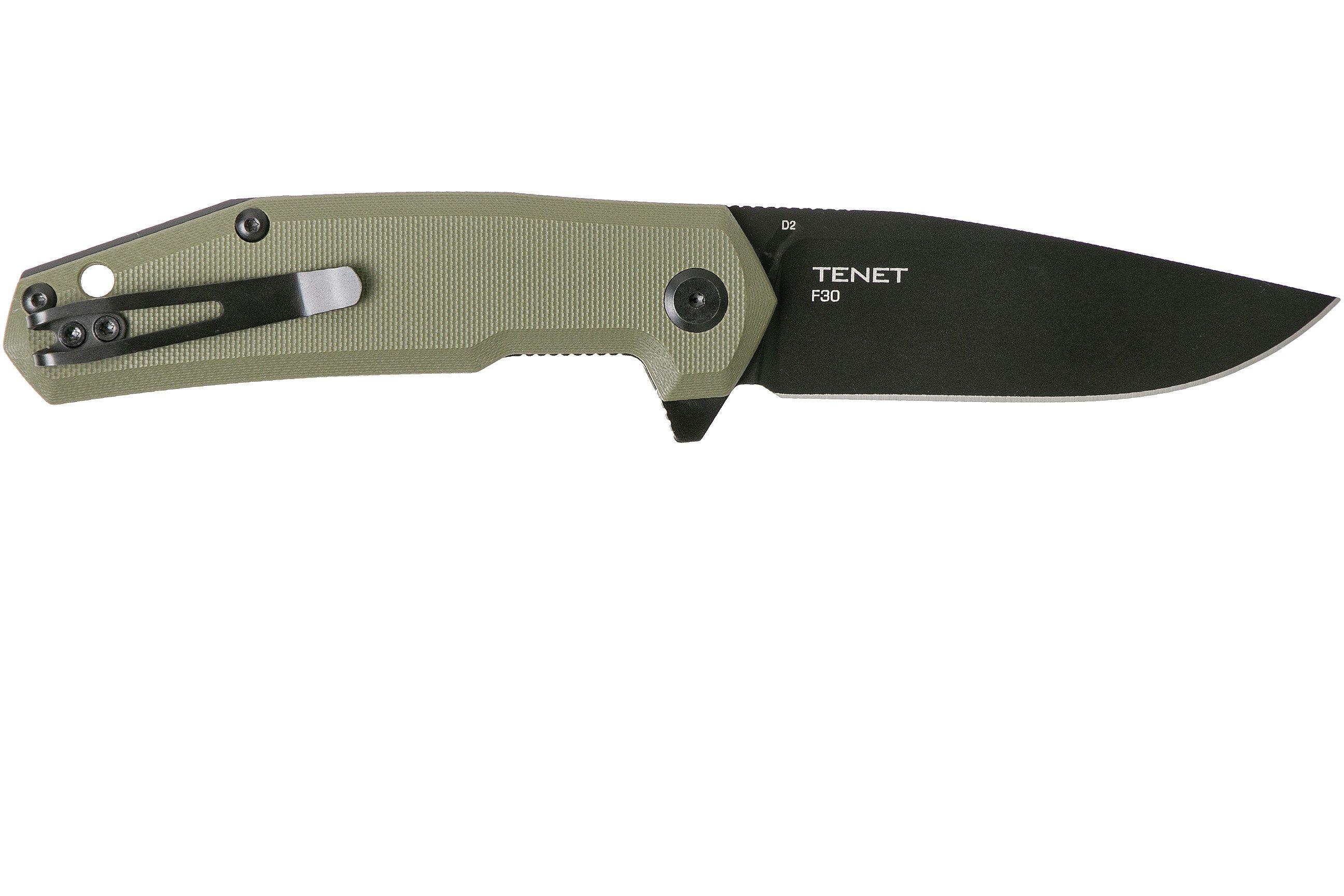 Steel Will Tenet F30-33 D2 Black Blade, OD Green G10, pocket knife ...