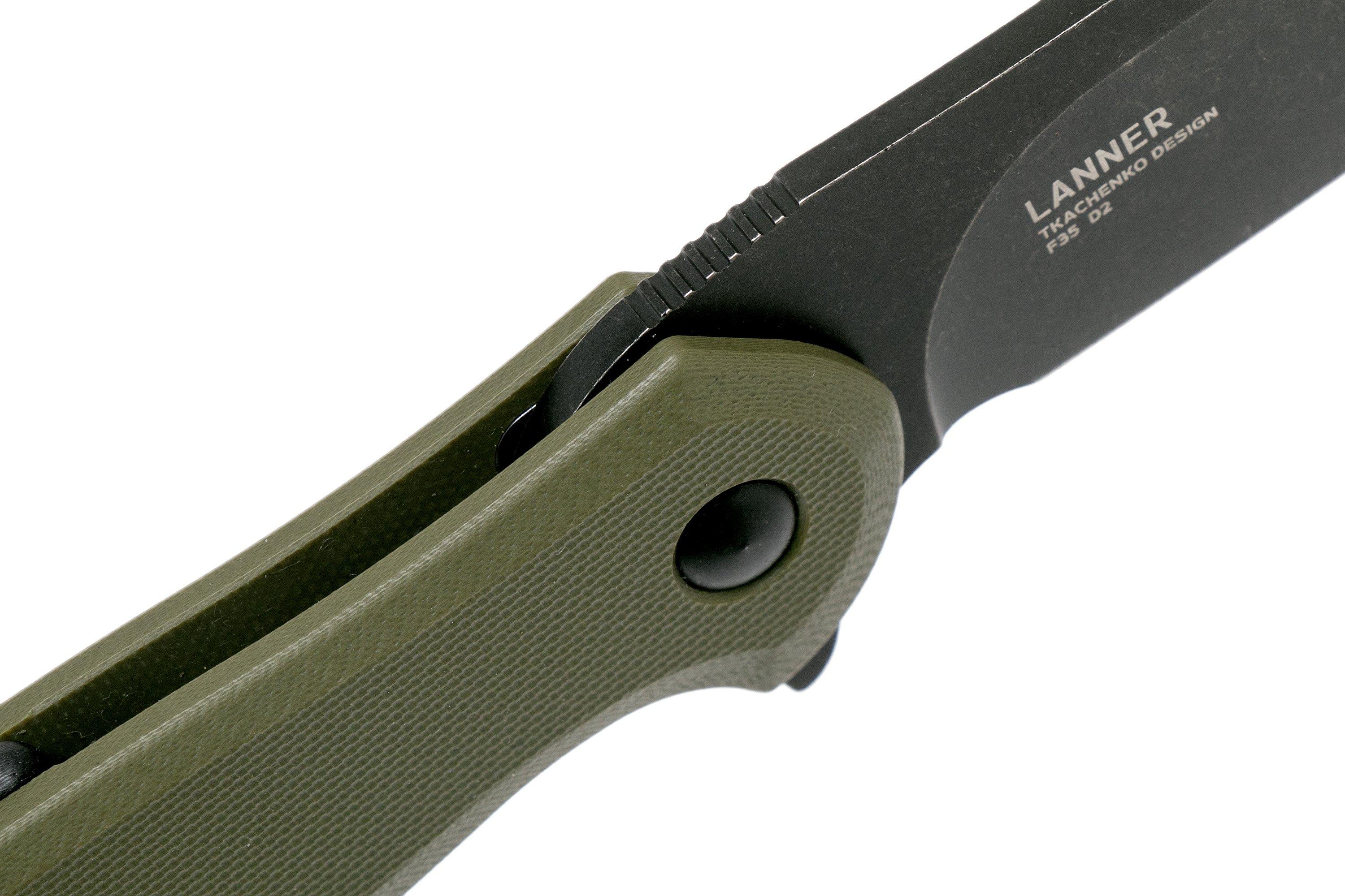 Steel Will Lanner F35-33 OD Green G10 and blackwashed D2, pocket knife ...