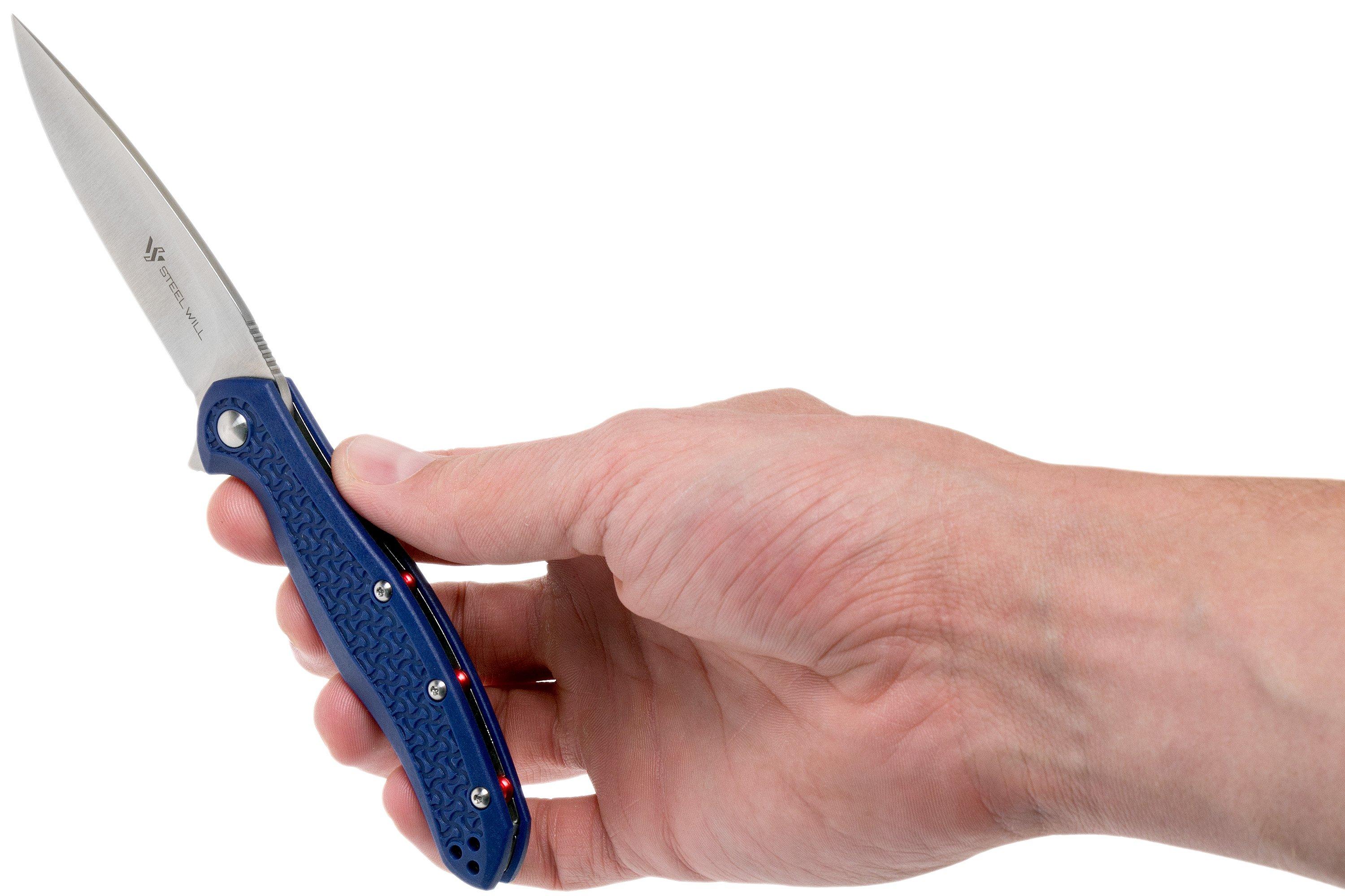 Steel Will Intrigue F45M-17 Blue FRN, Red Standoffs, pocket knife ...