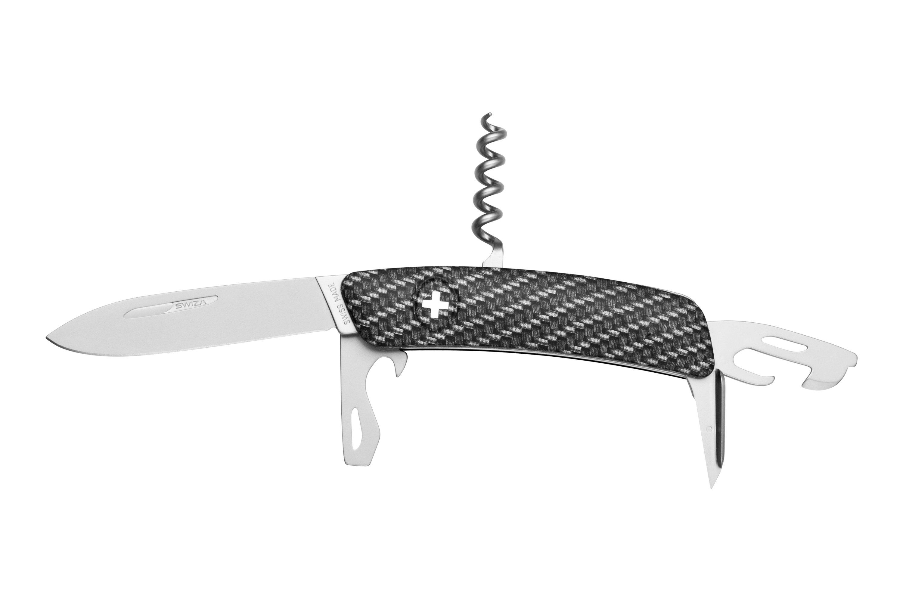 Swiza D03 Swiss pocket knife, carbon fibre print | Advantageously ...