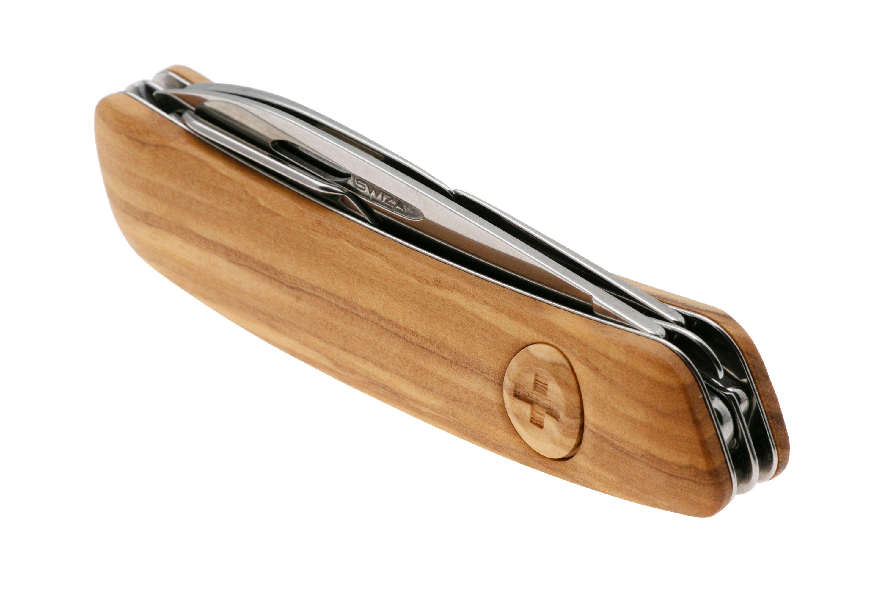 Swiza D03-OW Swiss pocket knife, olive wood | Advantageously shopping at Knivesandtools.com