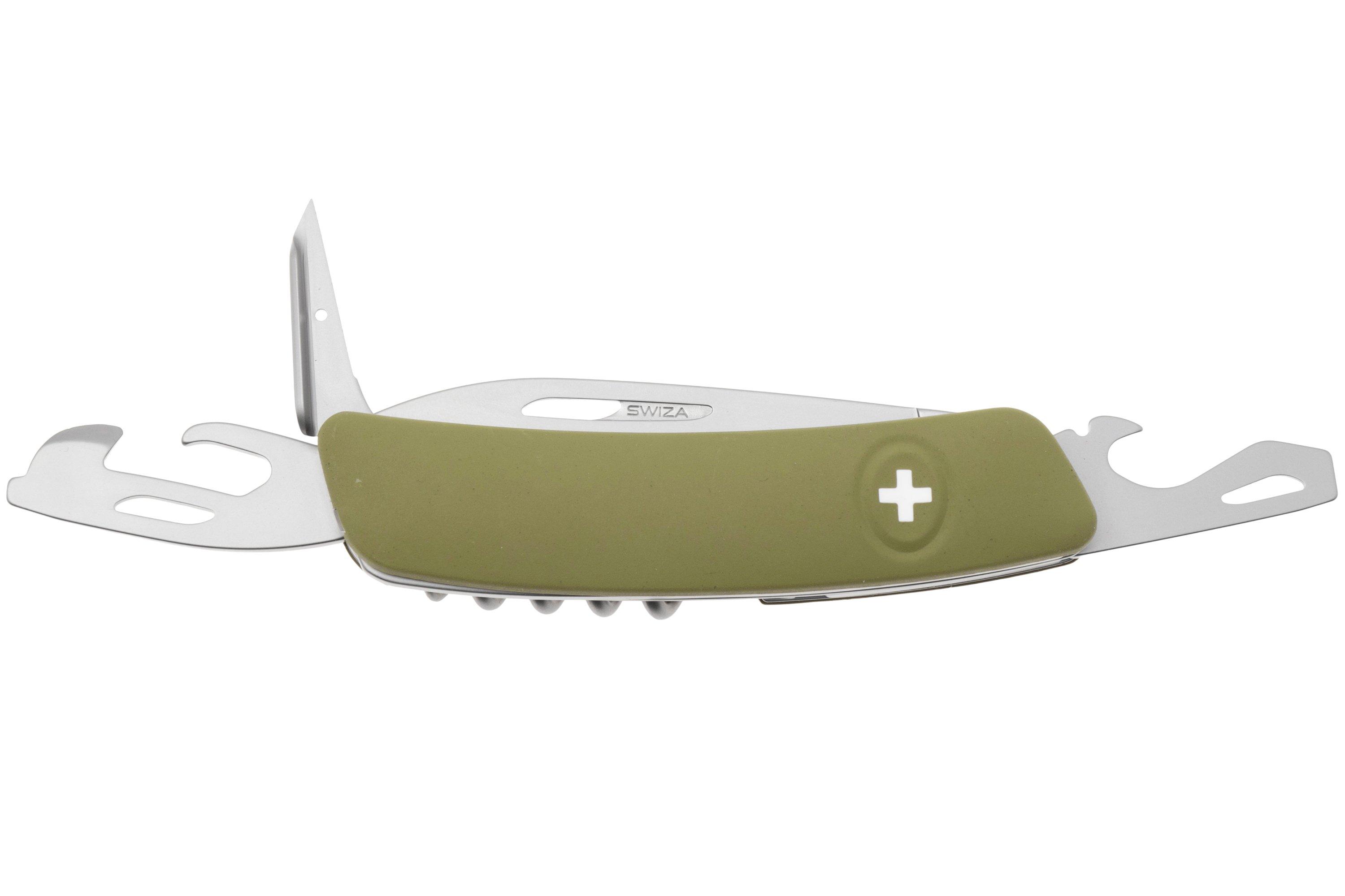 Swiza D03 AM, KNI.0036.1050, Olive, Swiss pocket knife, 6 tools ...
