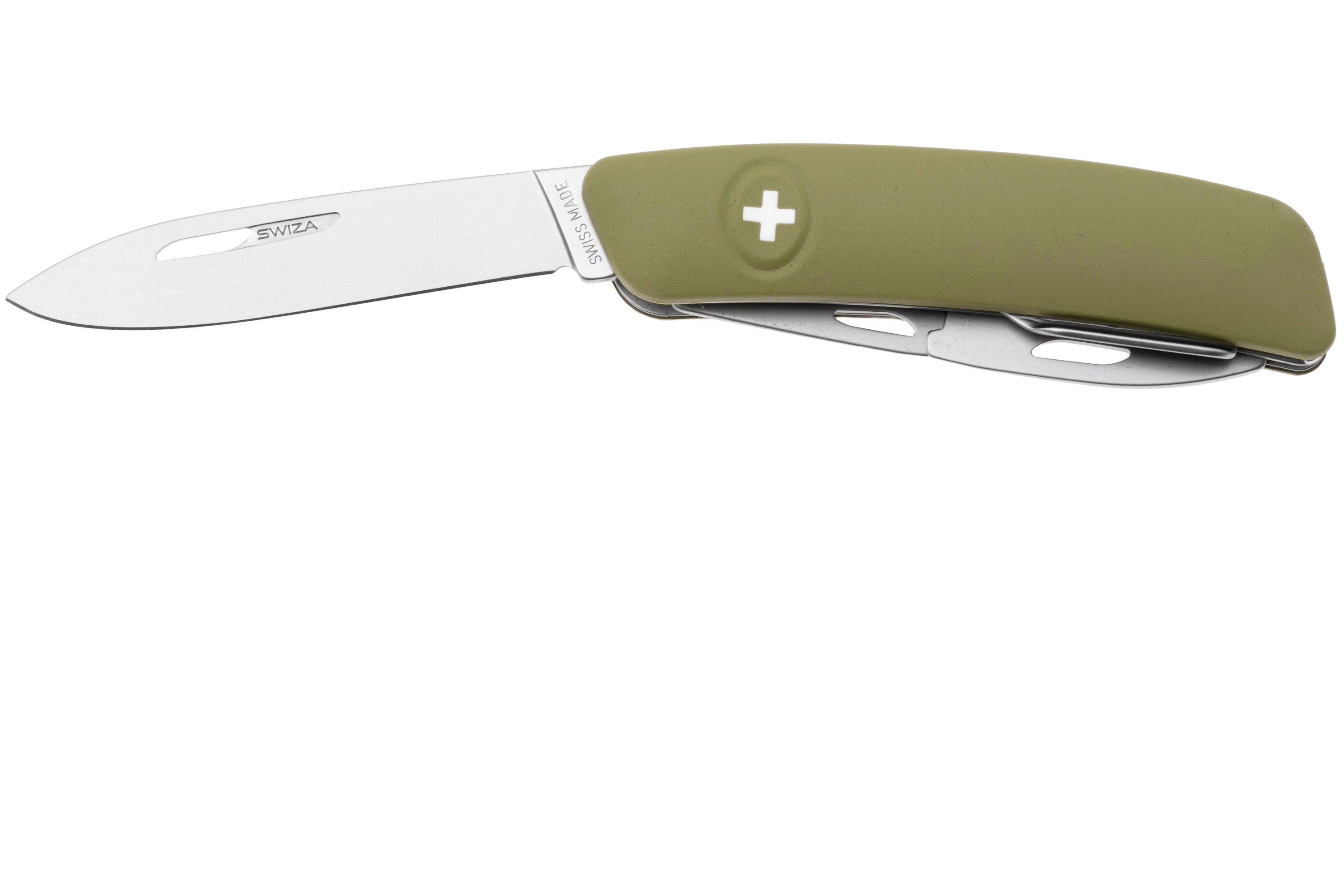Swiza D04 AM, KNI.0046.1050, Olive, Swiss pocket knife, 6 tools ...