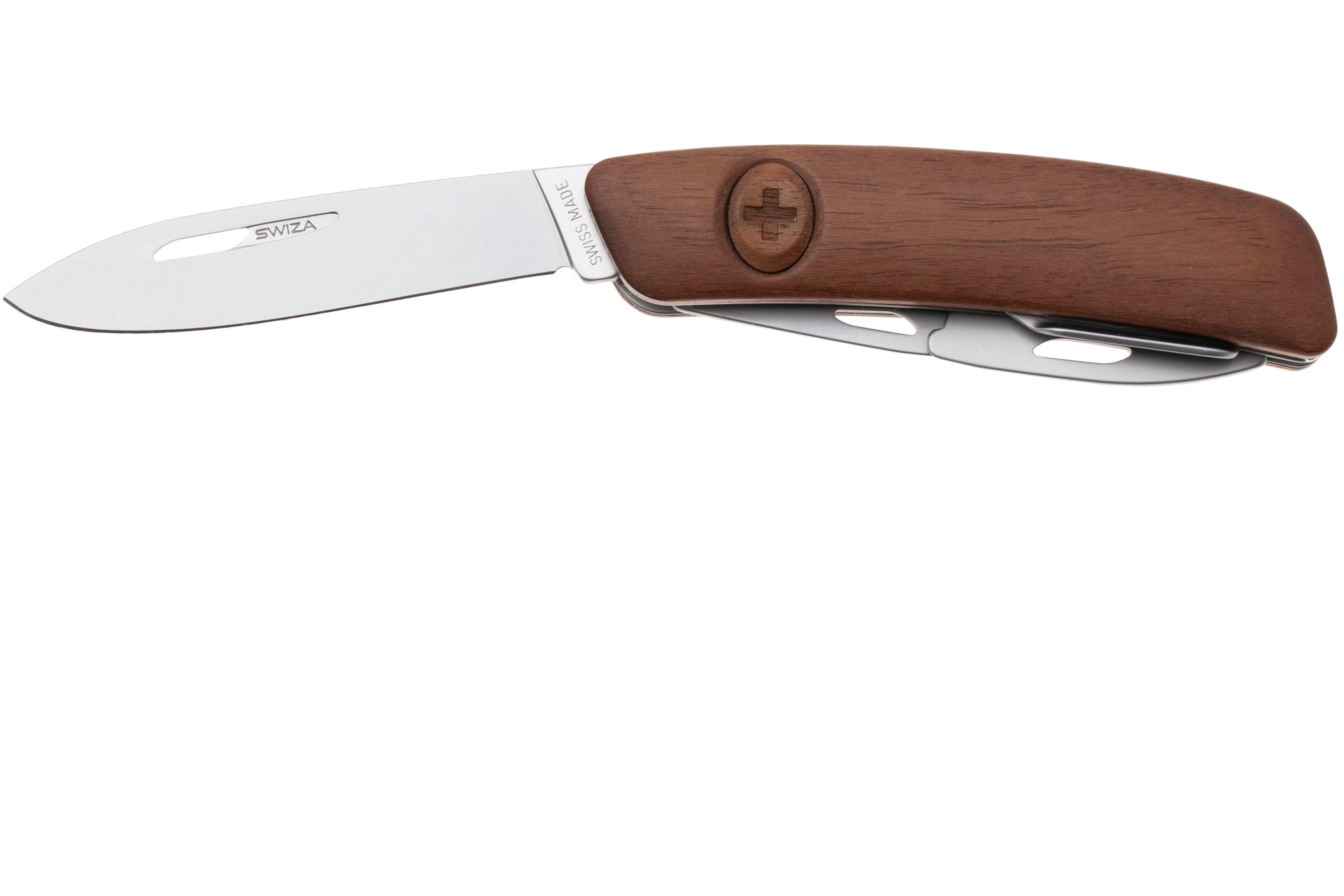 Swiza D04 AM, KNI.0046.6300, Walnut, Swiss pocket knife, 6 tools ...