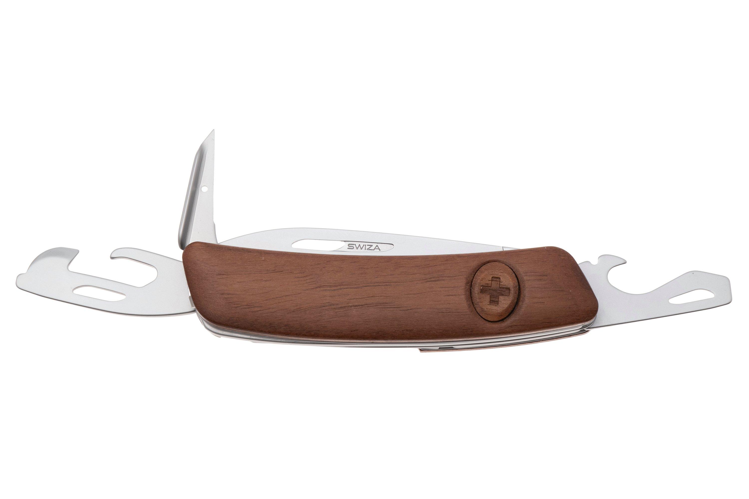 Swiza D04 AM, KNI.0046.6300, Walnut, Swiss pocket knife, 6 tools ...