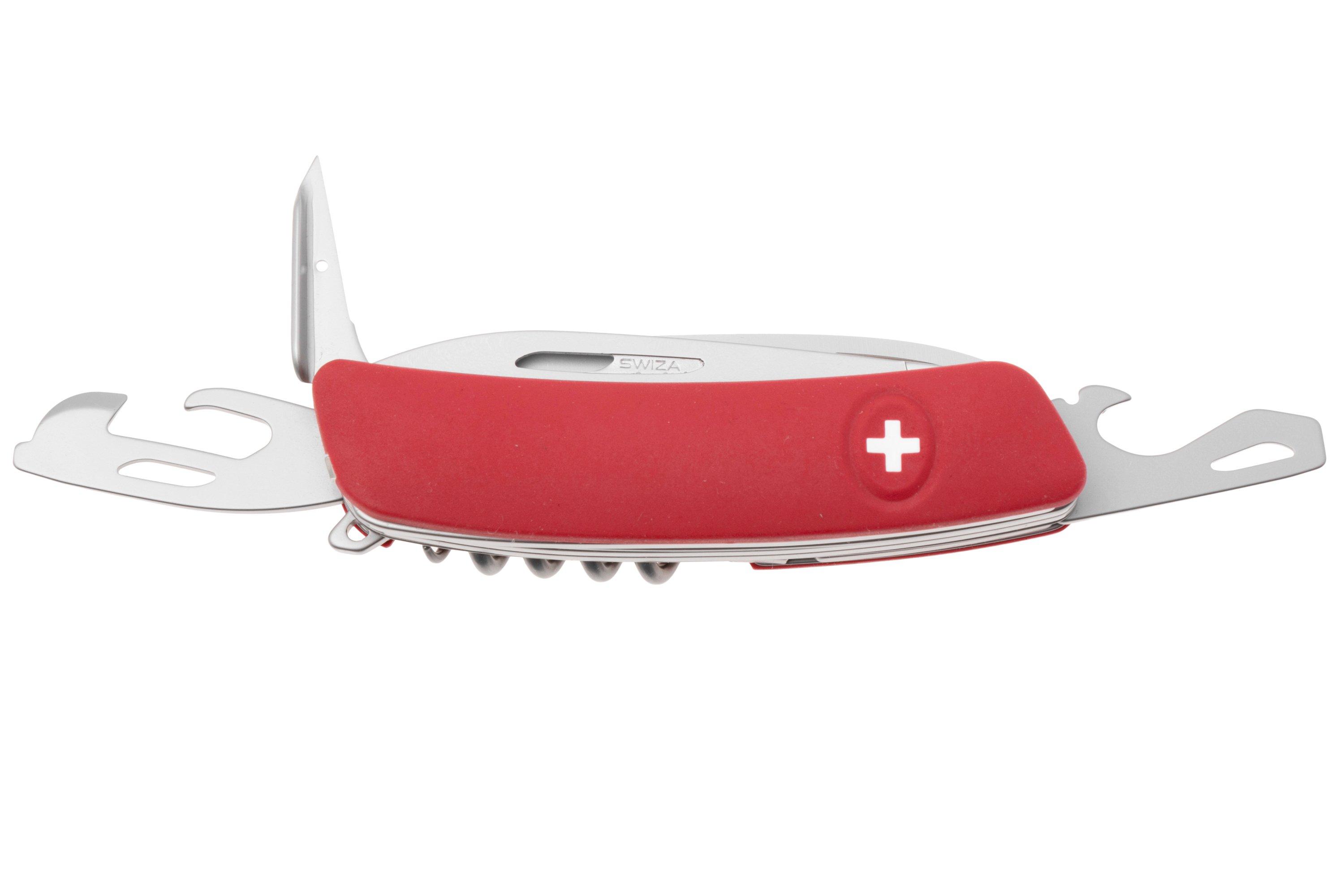 Swiza D09 R AM, KNR.0136.1900, Red Helvetix, Swiss pocket knife, 9 tools | Advantageously ...