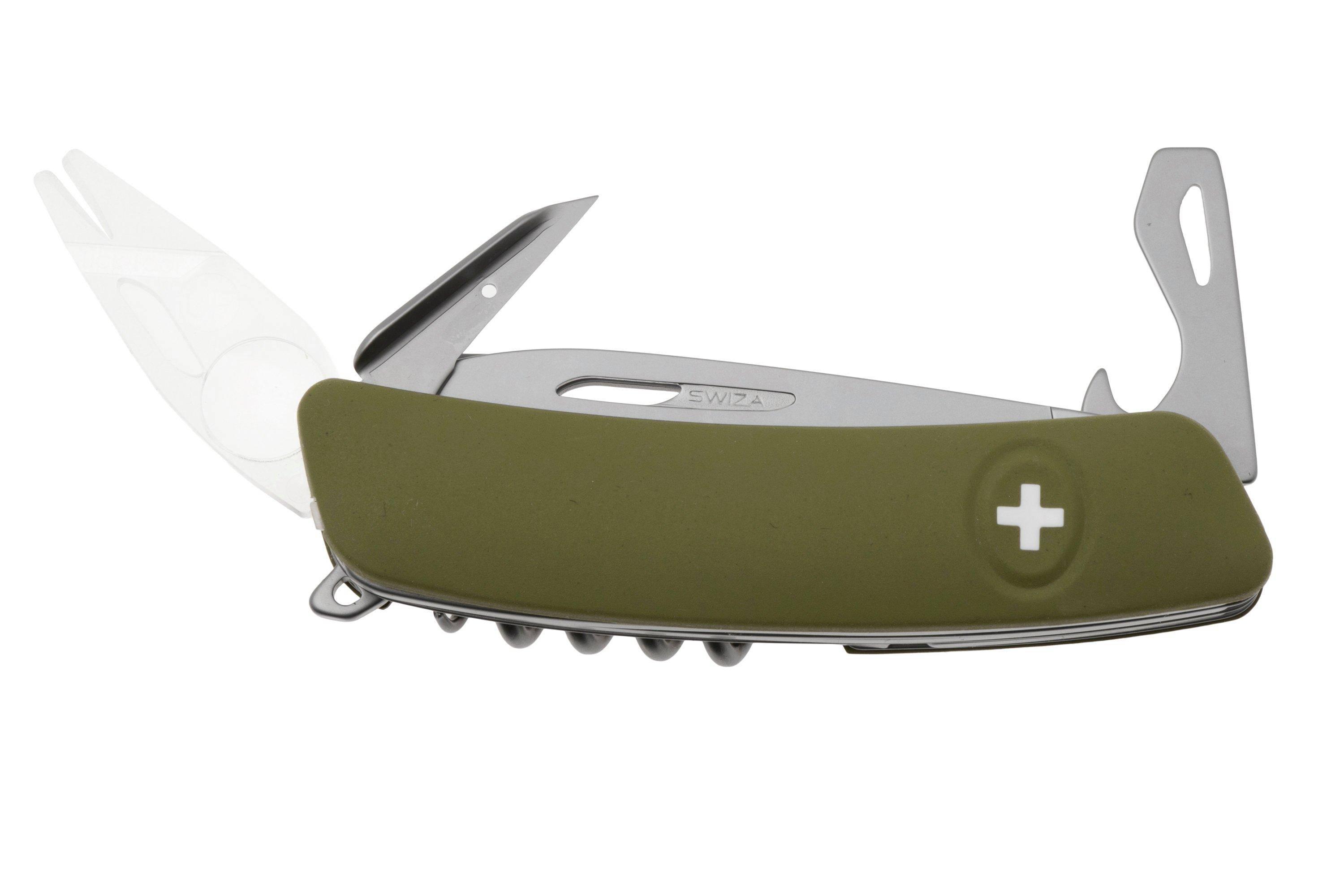 Swiza HO05R-TT AM, KHO.0096.1050, Olive, Swiss pocket knife, 7 tools | Advantageously shopping ...