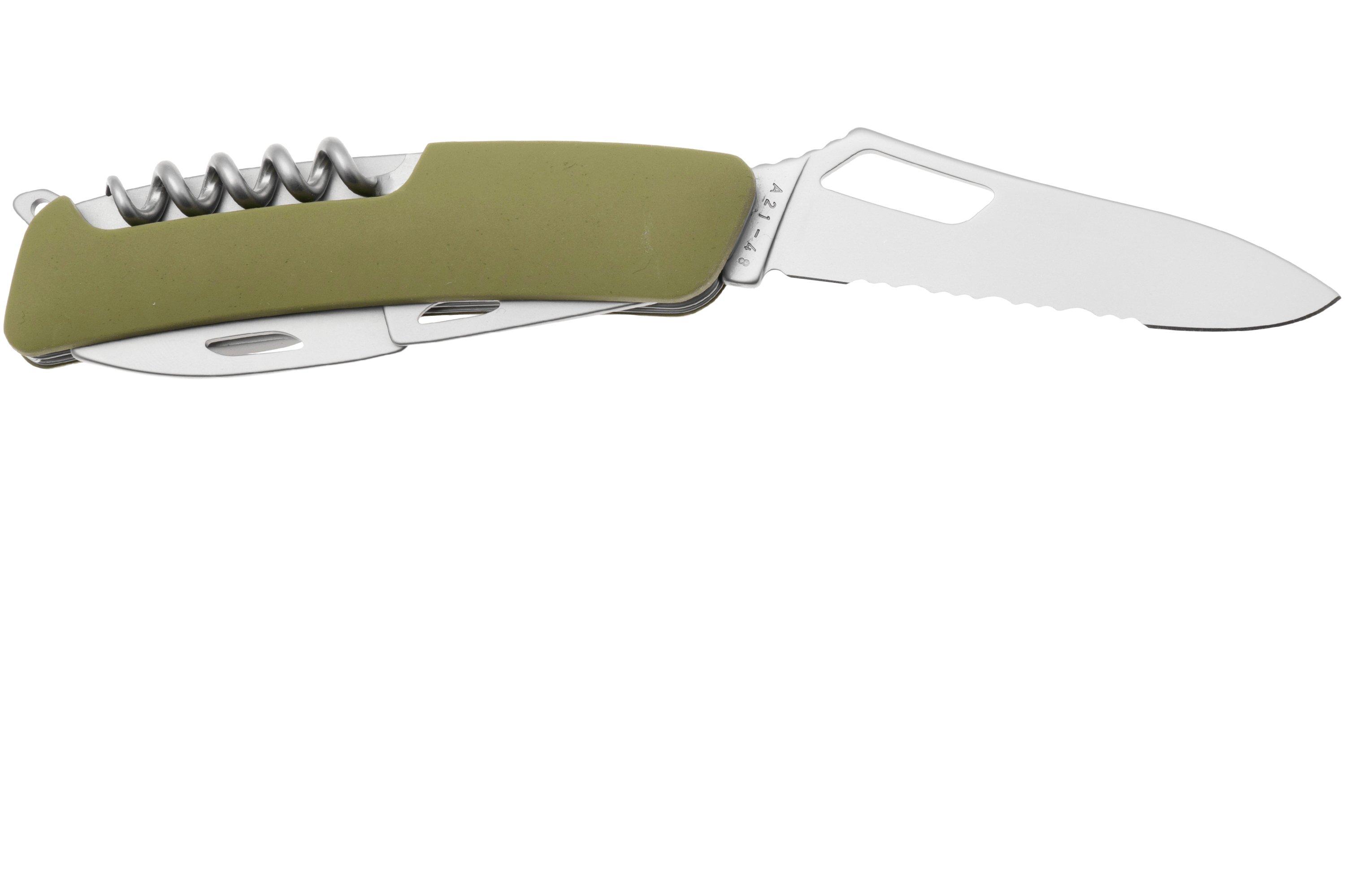 Swiza SH03 TR AM, KST.0036.1050, Olive, Swiss pocket knife, partially serrated, 6 tools ...