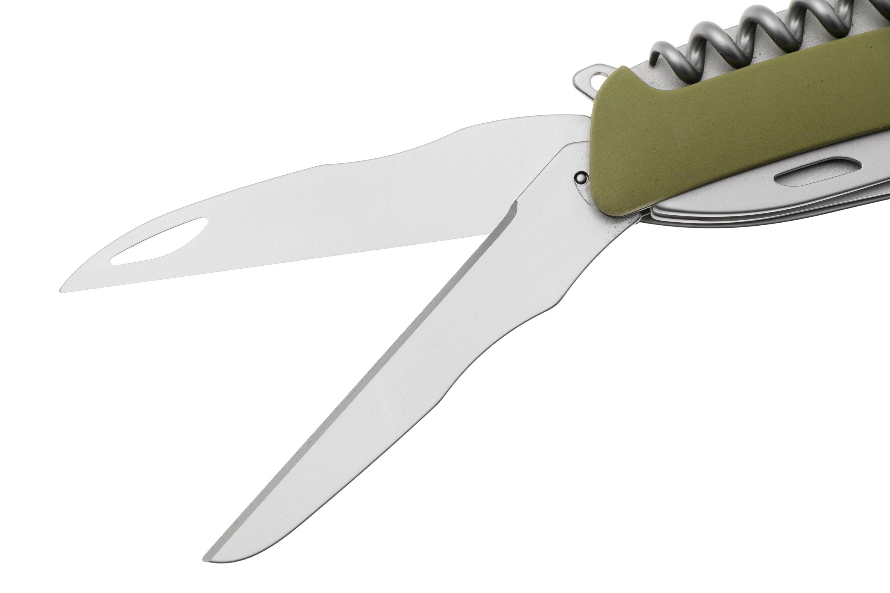 Swiza SH09 TR AM, KST.0136.1050, Olive, Swiss pocket knife, partially serrated, 9 tools ...
