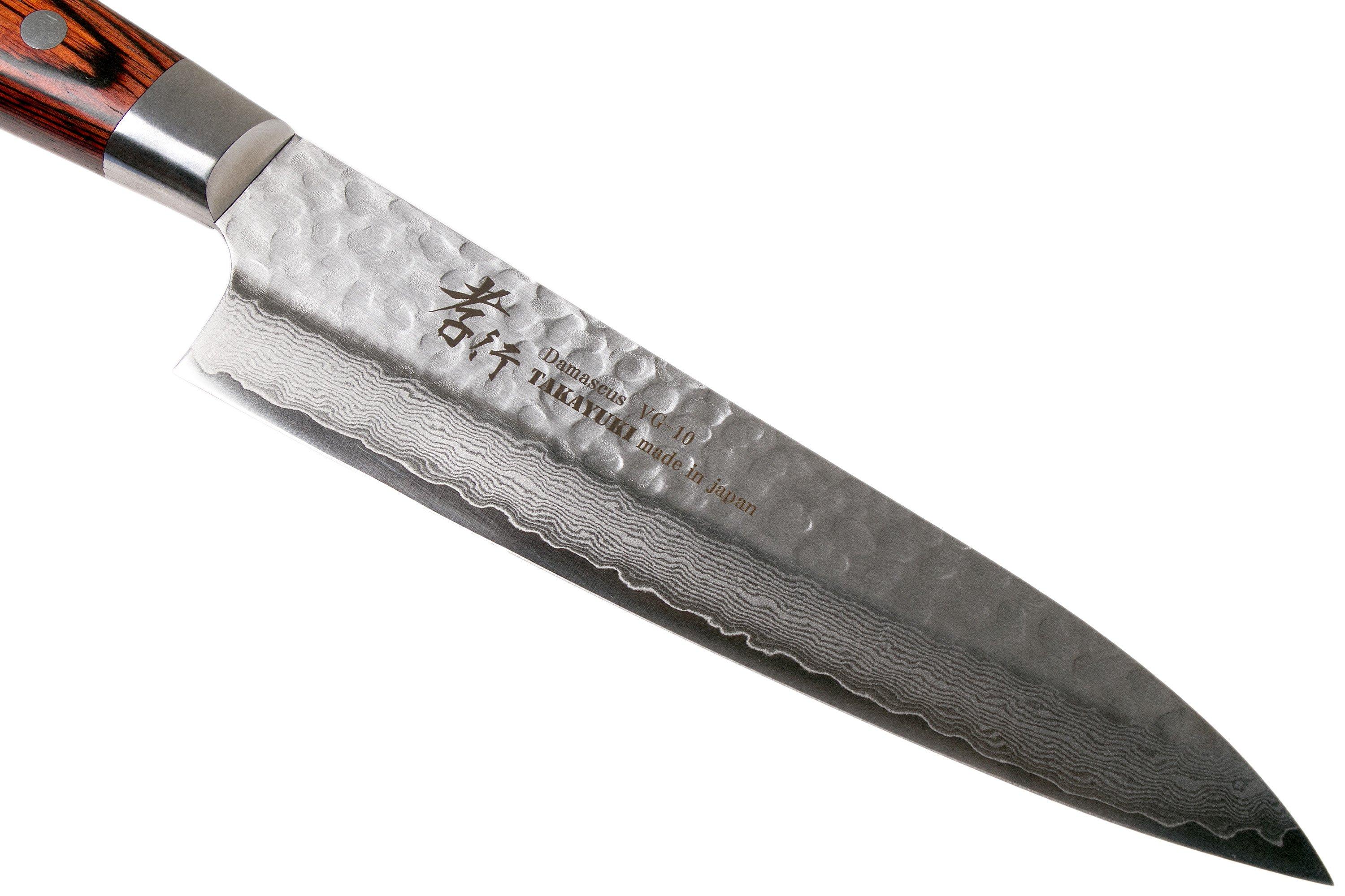 Sakai Takayuki 33-Layer Damascus chef's knife 18 cm, mahogany ...