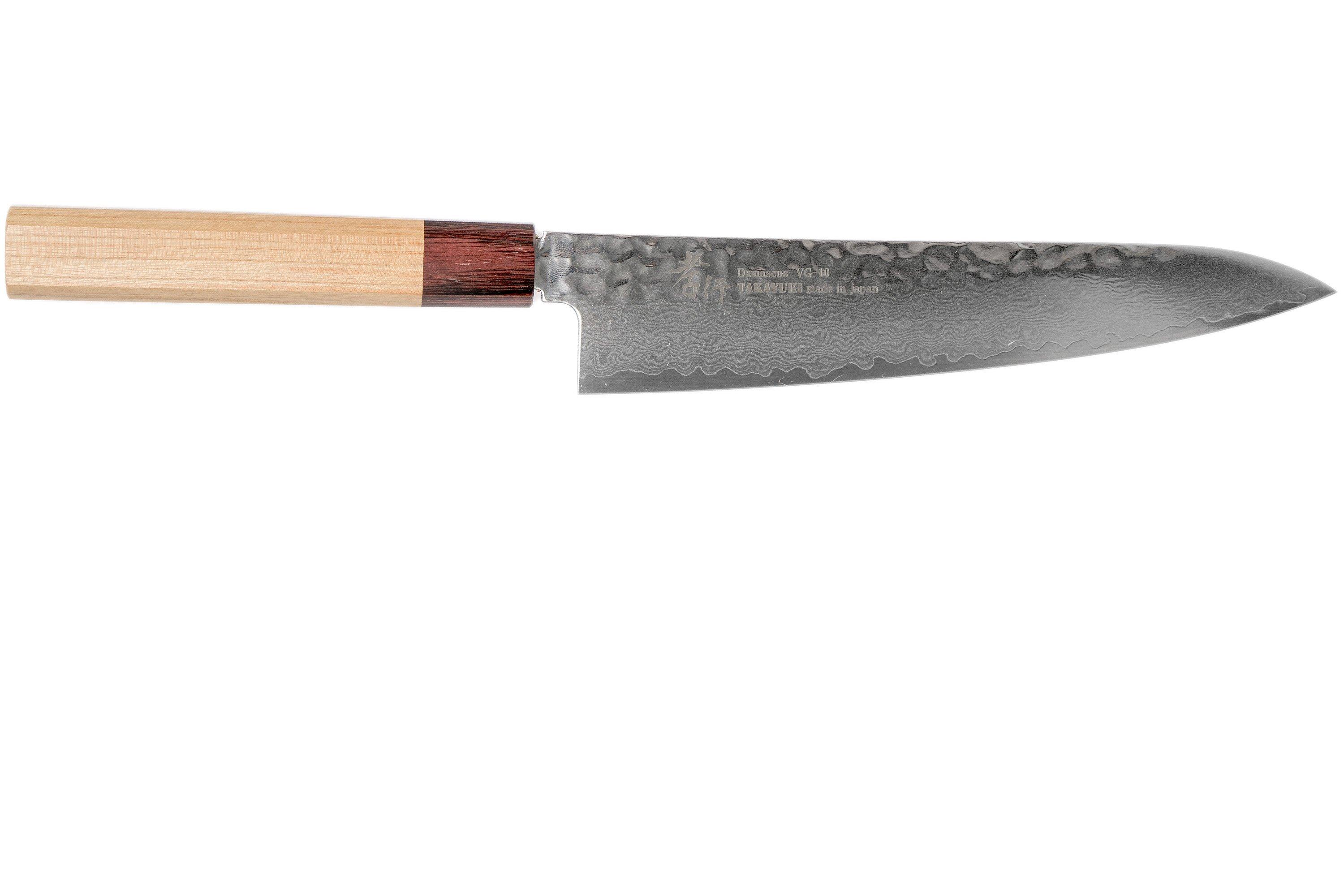 Sakai Takayuki chef's knife 33-Layer Damascus Hammered WA 21 cm ...