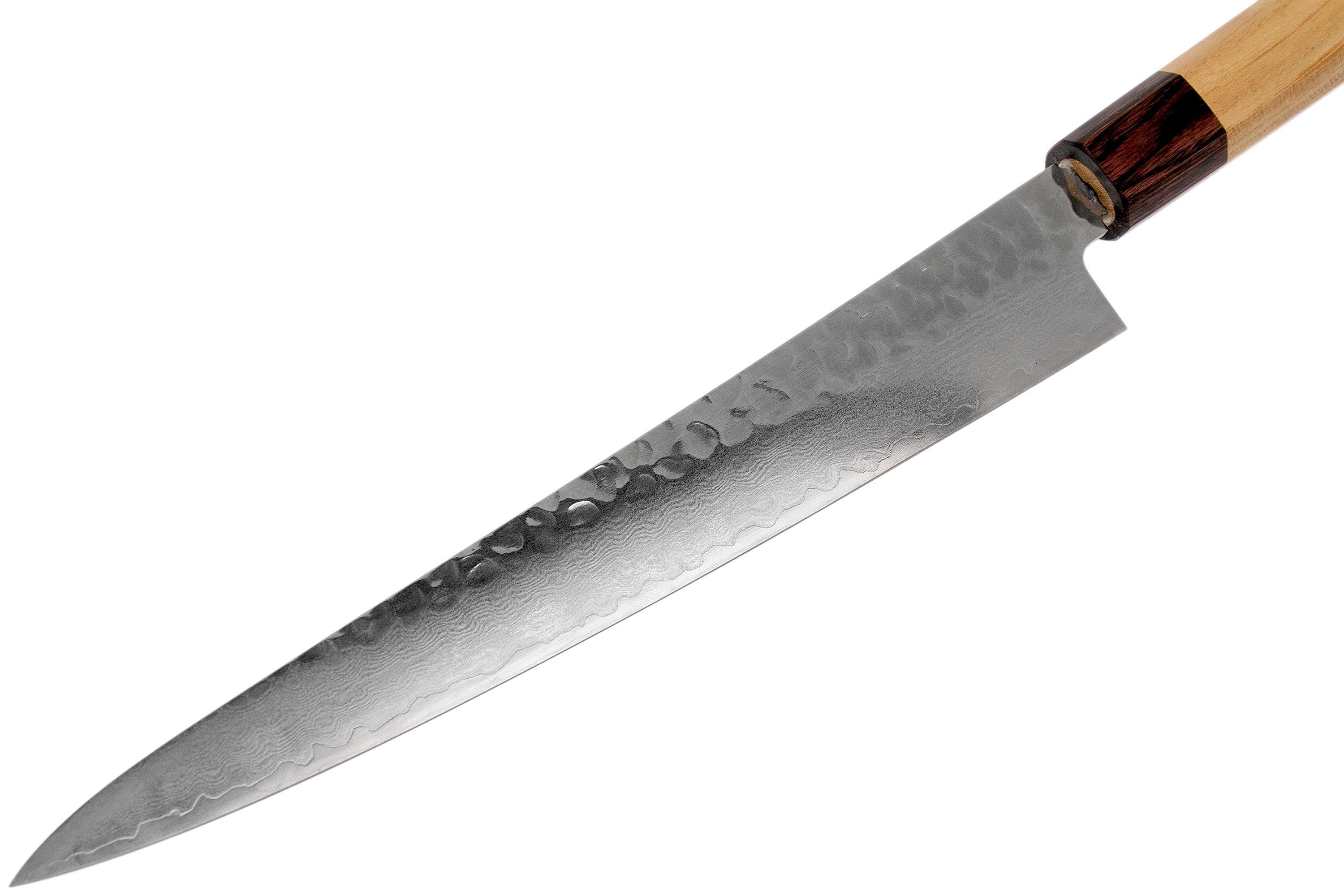 Sakai Takayuki carving knife 33-Layer Damascus Hammered WA 25 cm ...