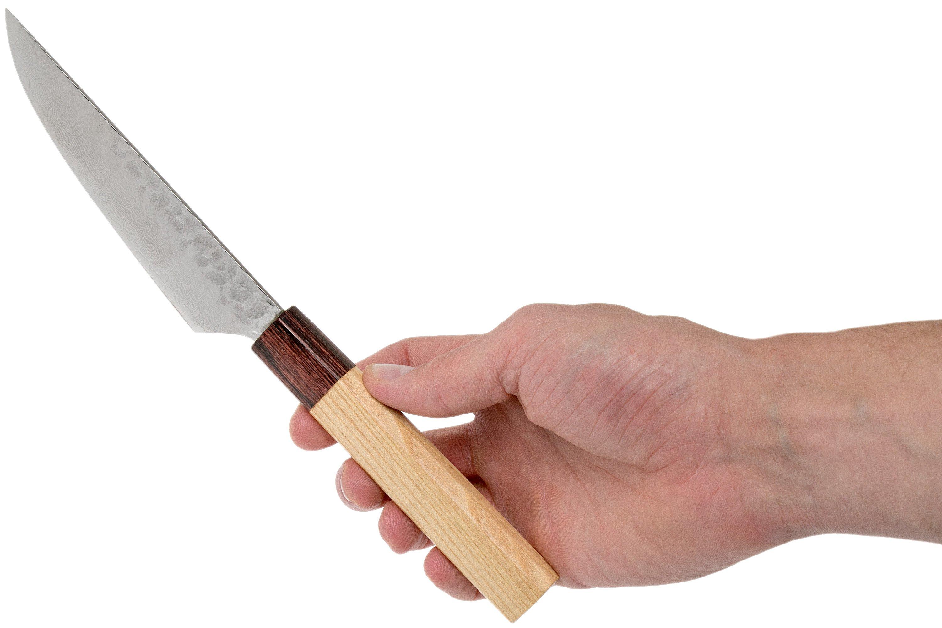 Sakai Takayuki steak knife 33-Layer Damascus Hammered WA Petty steak ...