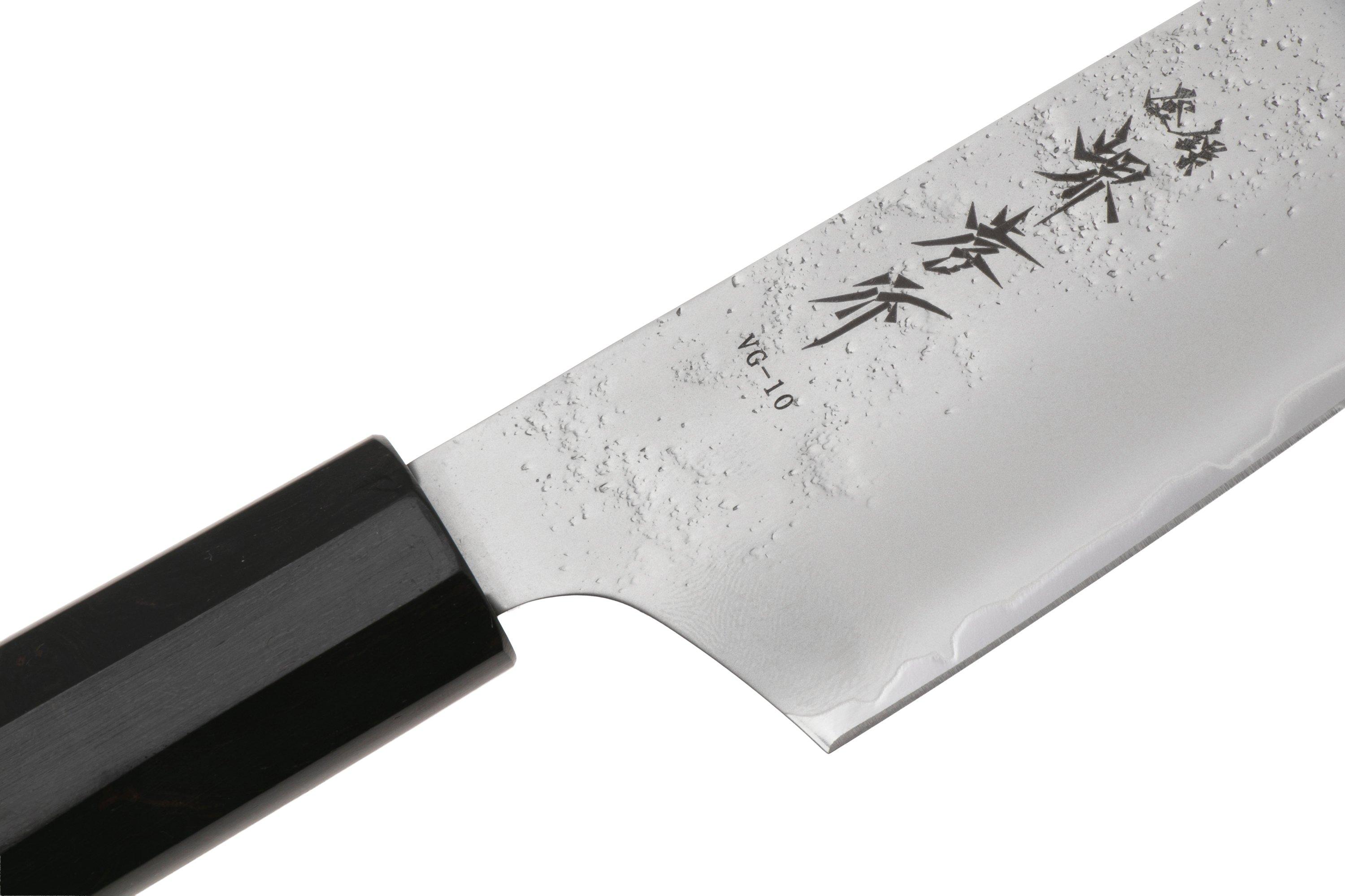 Sakai Takayuki Nashiji VG10 Ebony 14098 Wa-Kengata Santoku, 16 cm ...