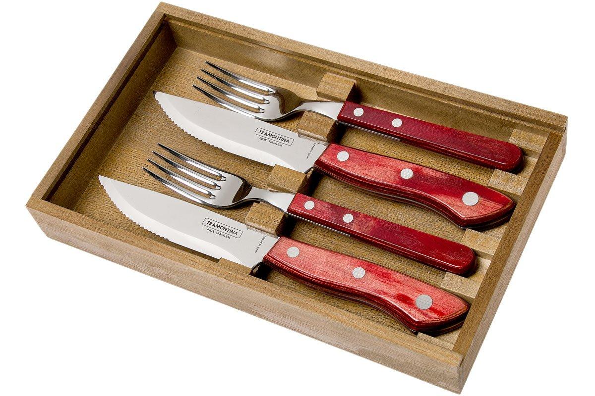 Tramontina Churrasco Premium Bueno steakbestekset rood 4-delig ...