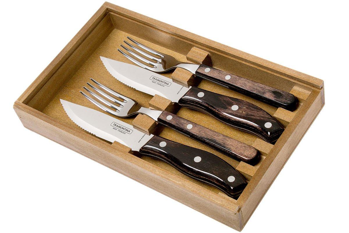 Tramontina Churrasco Premium Rio Grande set de 4 couverts à steak, brun ...
