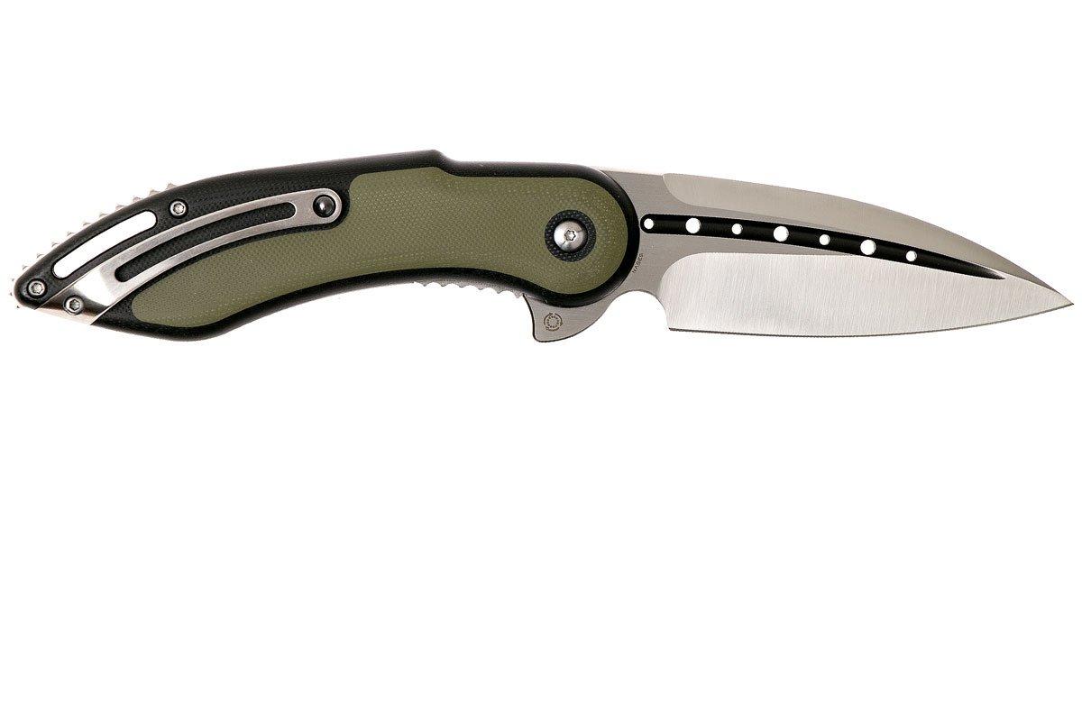 Todd Begg Steelcraft Glimpse, satin fluted blade, black green handle ...