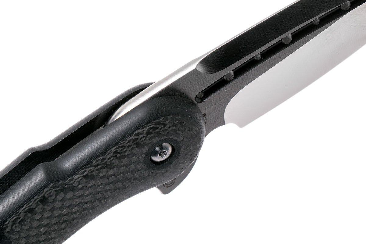 Todd Begg Steelcraft Glimpse, satin fluted blade, black G10 and CF ...