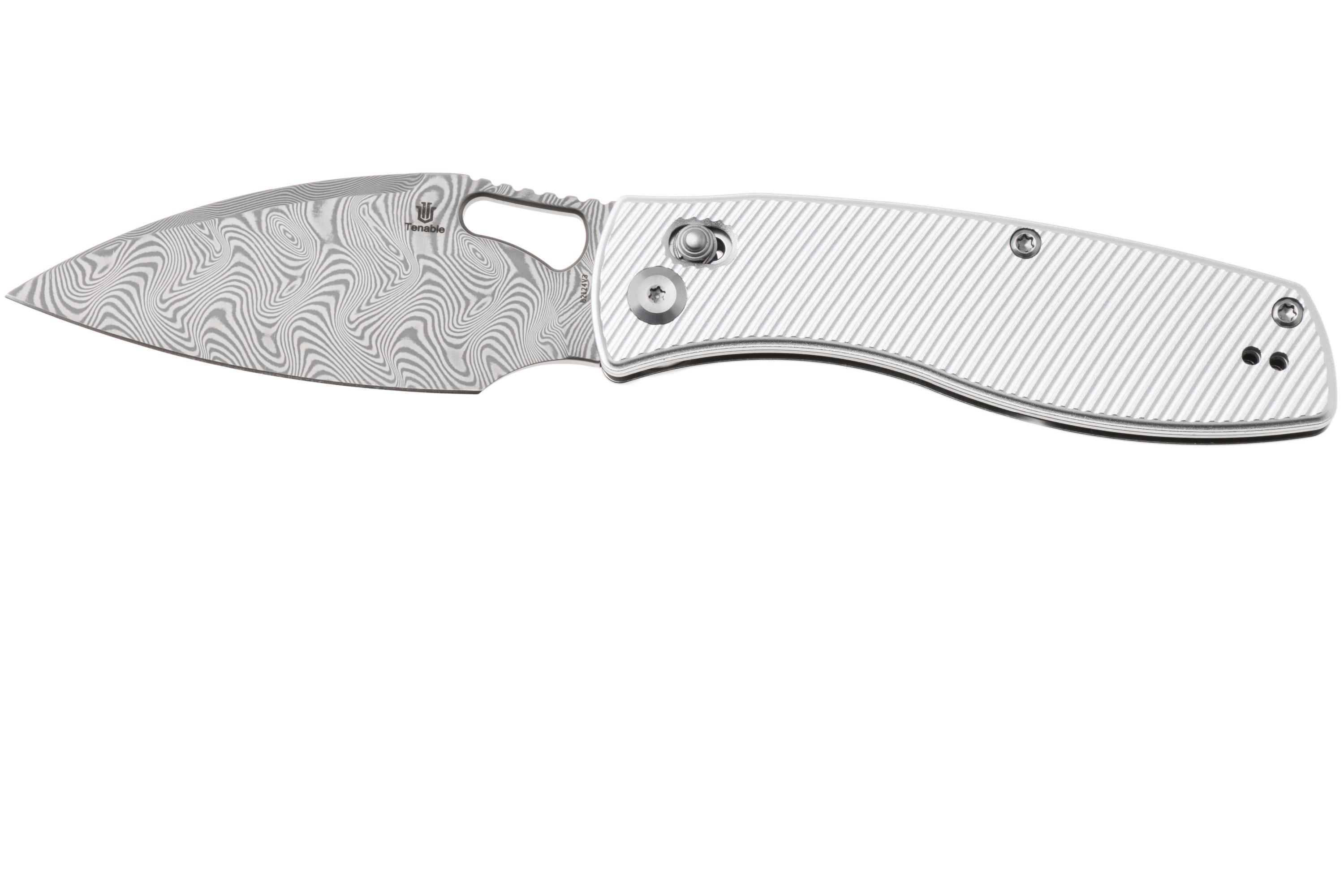 Tenable Knives Heron B2124V3 Acid Etch Damast, Aluminium, pocket knife ...
