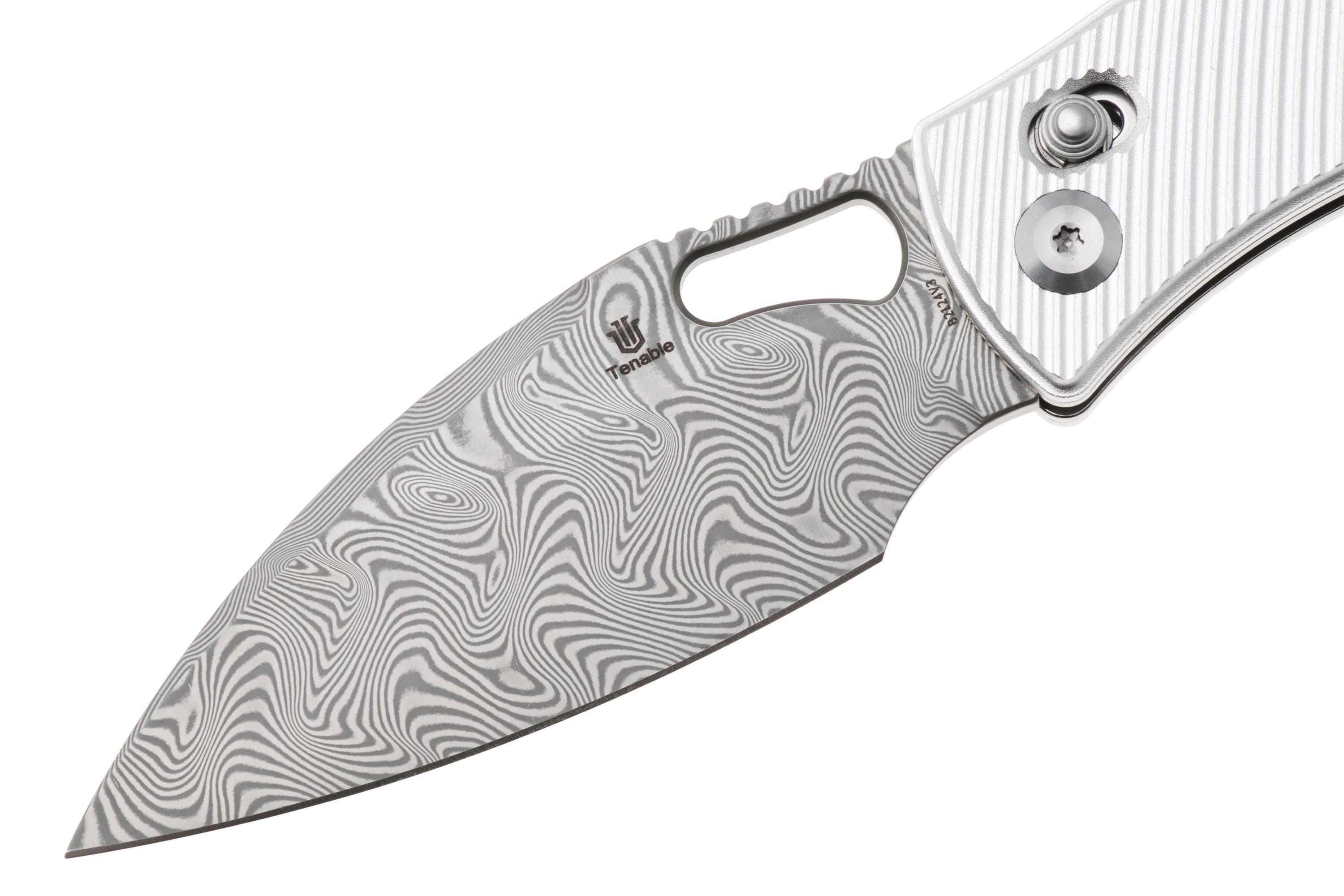 Tenable Knives Heron B2124V3 Acid Etch Damast, Aluminium, pocket knife ...