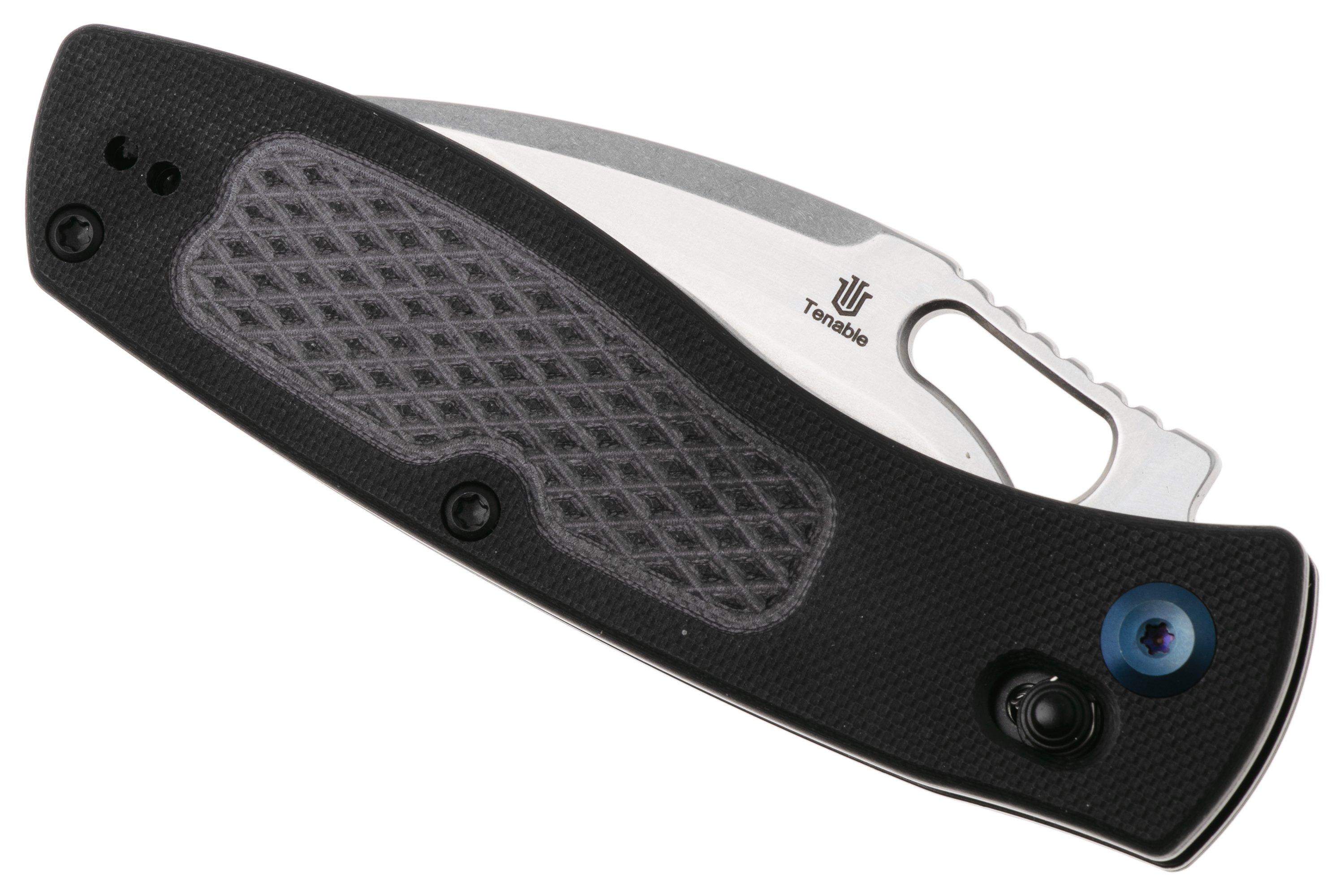 Tenable Knives Heron B2124V4 Stonewashed Nitro-V, Black G10, coltello ...