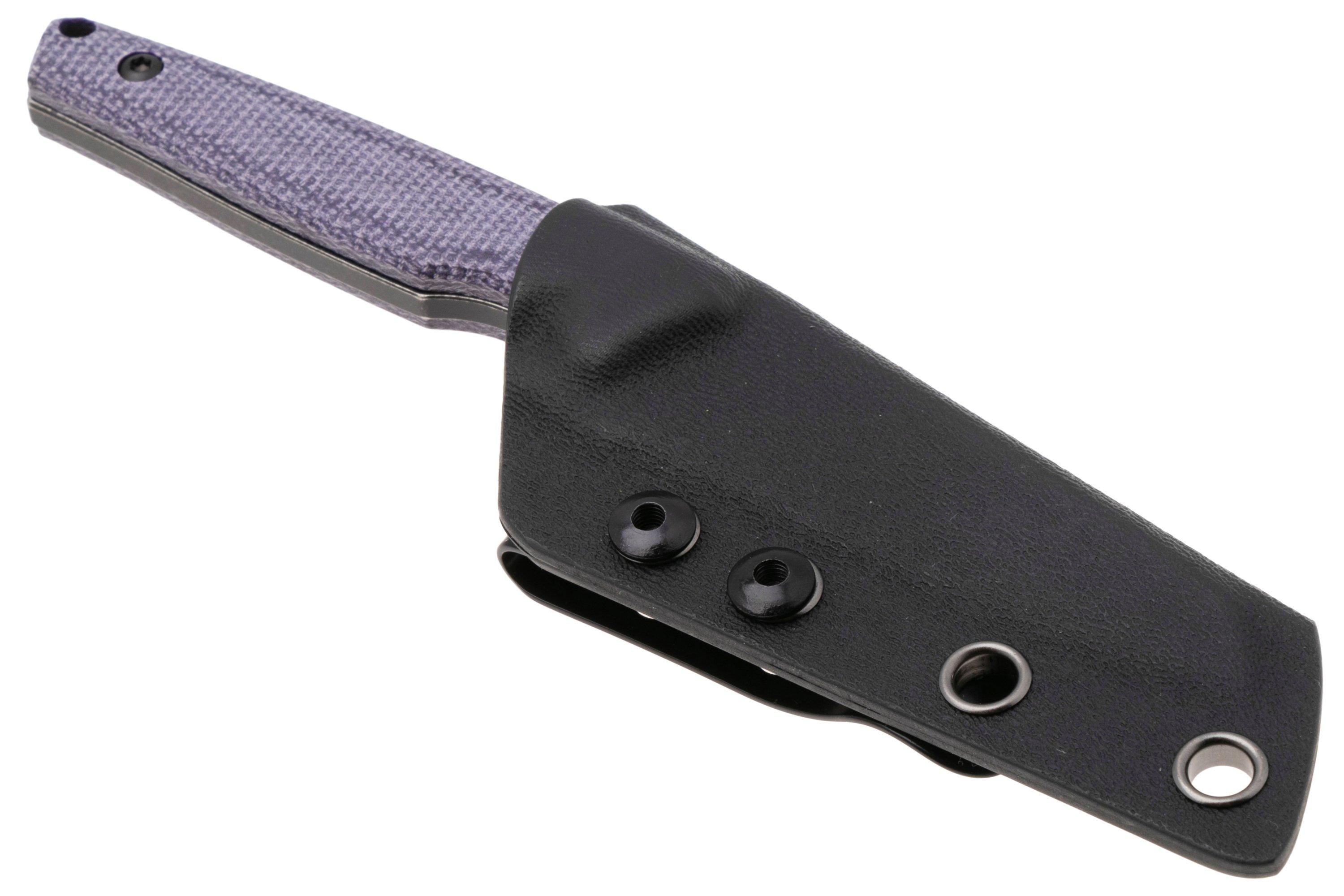 Tenable Knives Parr G011B1 Blackwashed 14C28N, Purple Micarta, fixed ...