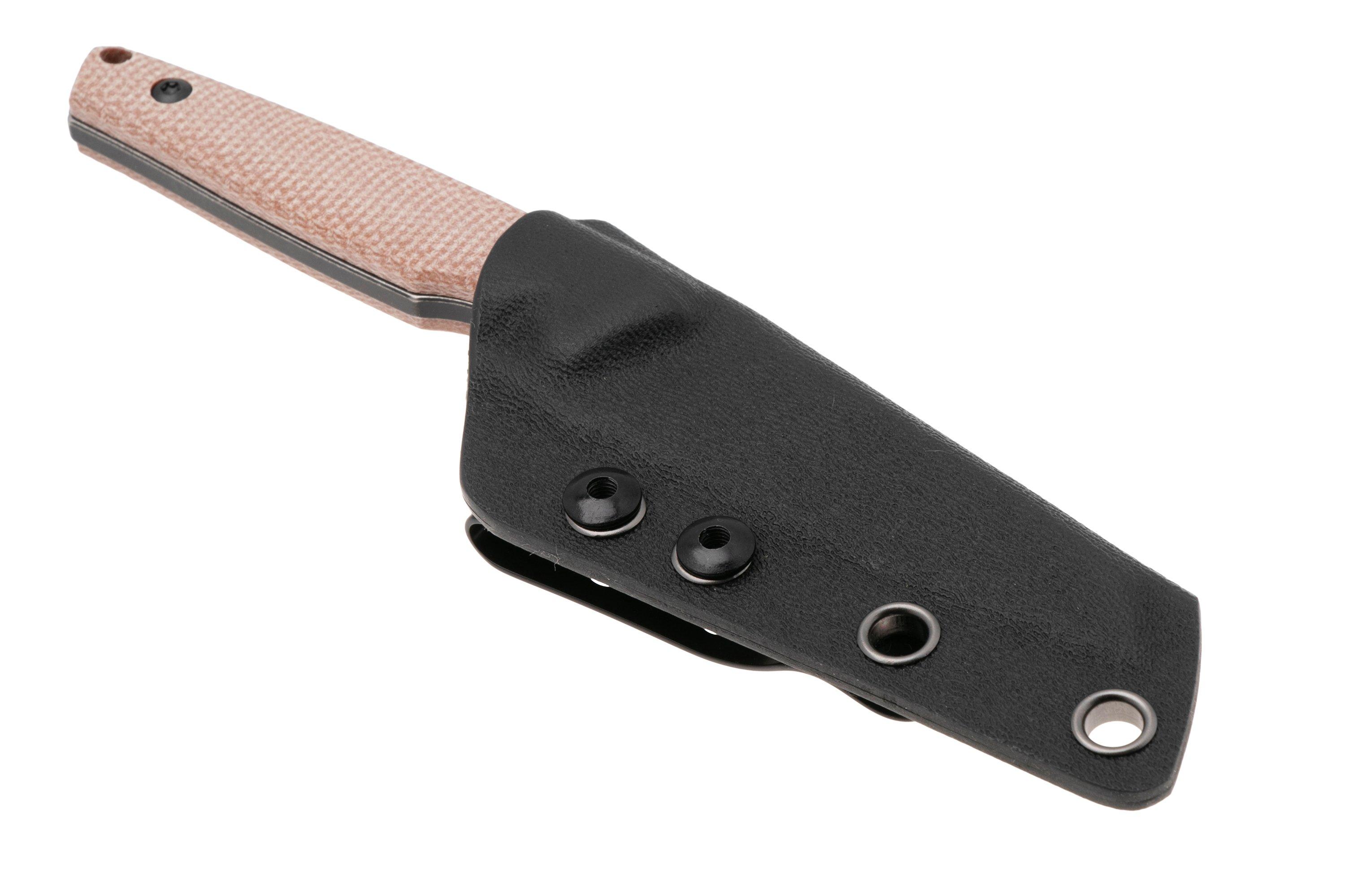 Tenable Knives Parr G011B4 Blackwashed 14C28N, Brown Micarta, fixed ...