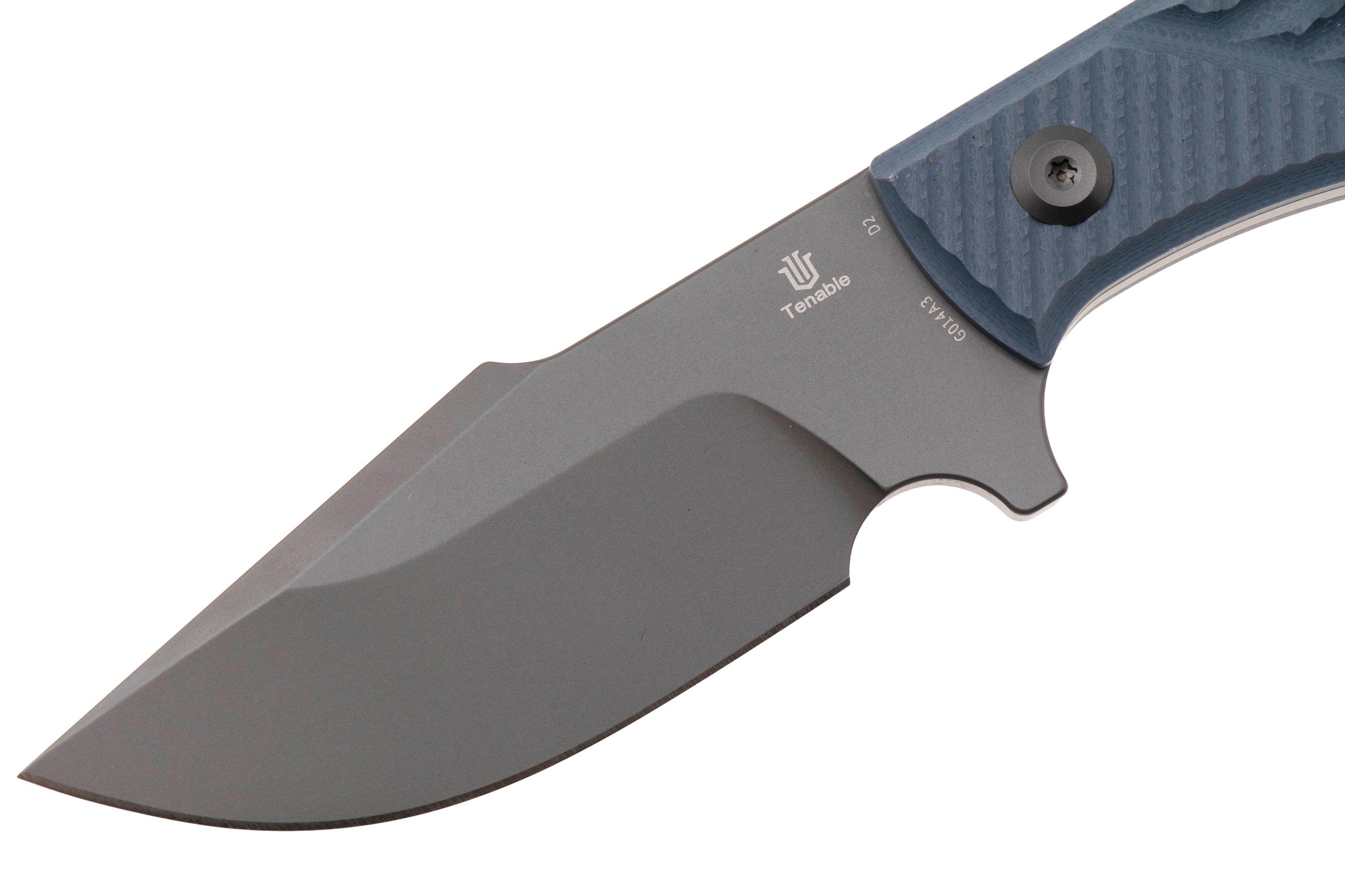 Tenable Knives Tiny Dancer G014A3 Gray Coated D2, Light Gray G10, fixed ...