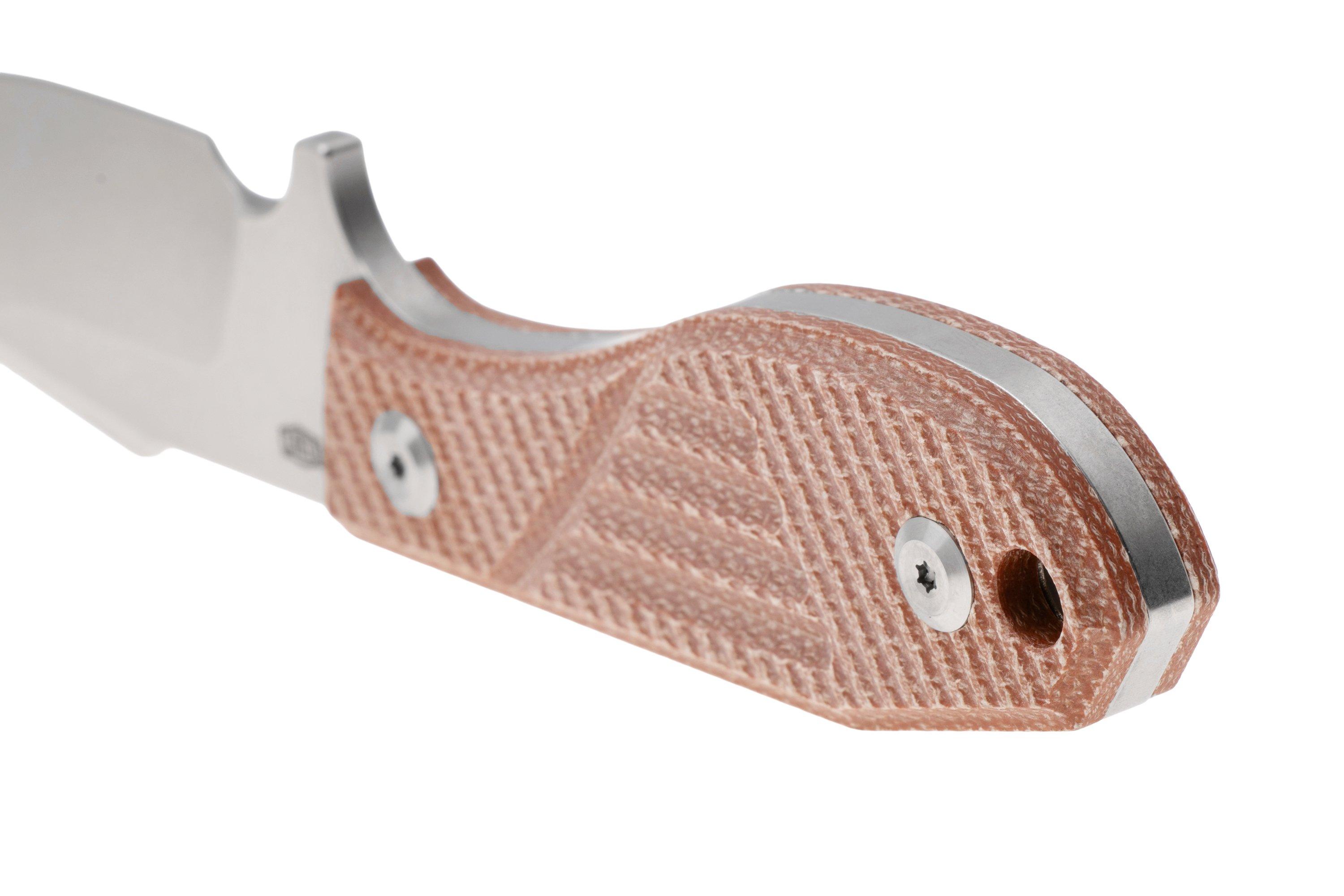 Tenable Knives Tiny Dancer G014A5 Stonewashed D2, Brown Micarta, fixed knife, Jonathan Styles ...