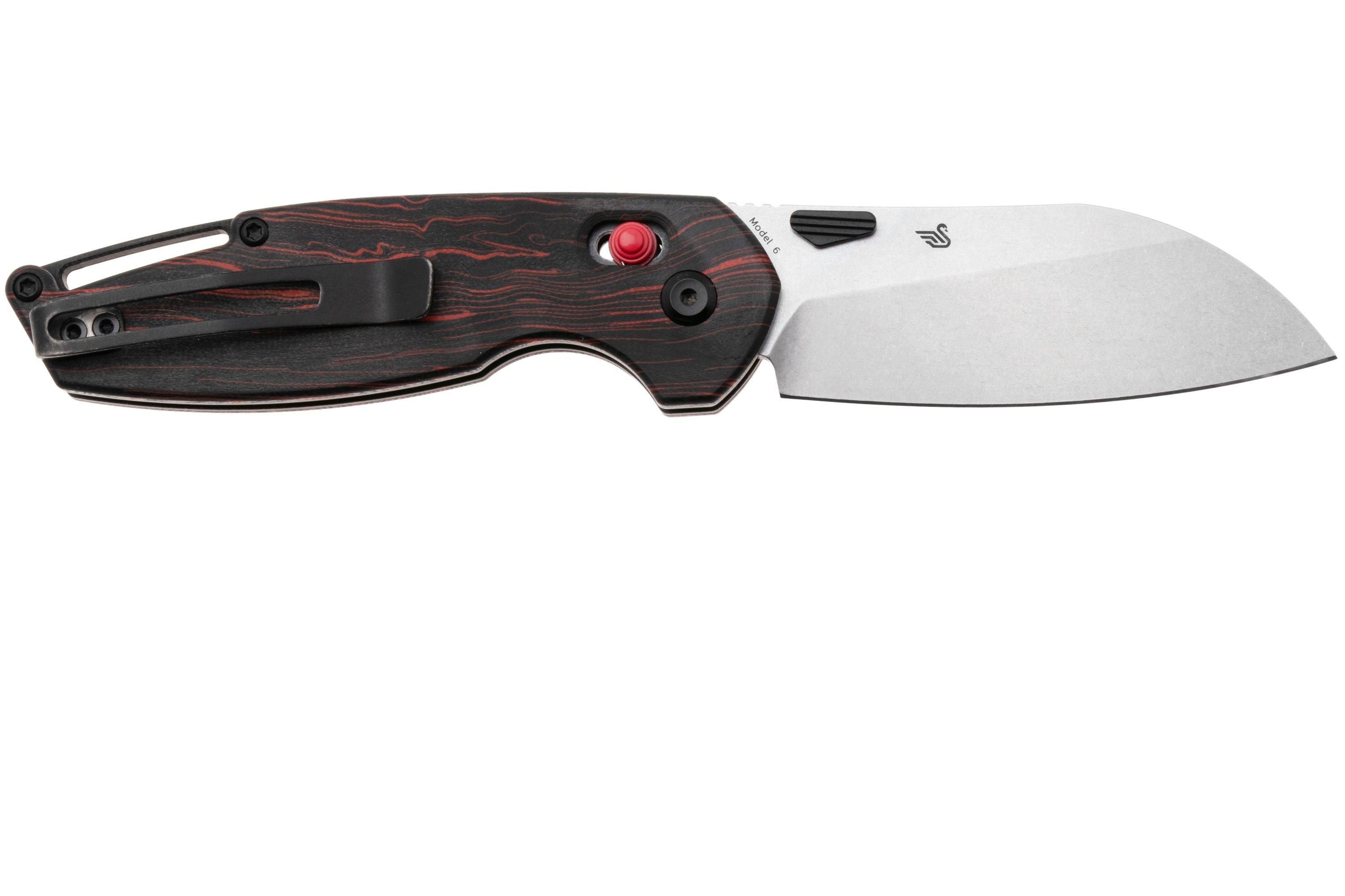 Tenable Knives Model 6 T1022v8 Stonewashed 14c28n Red Black G Mascus