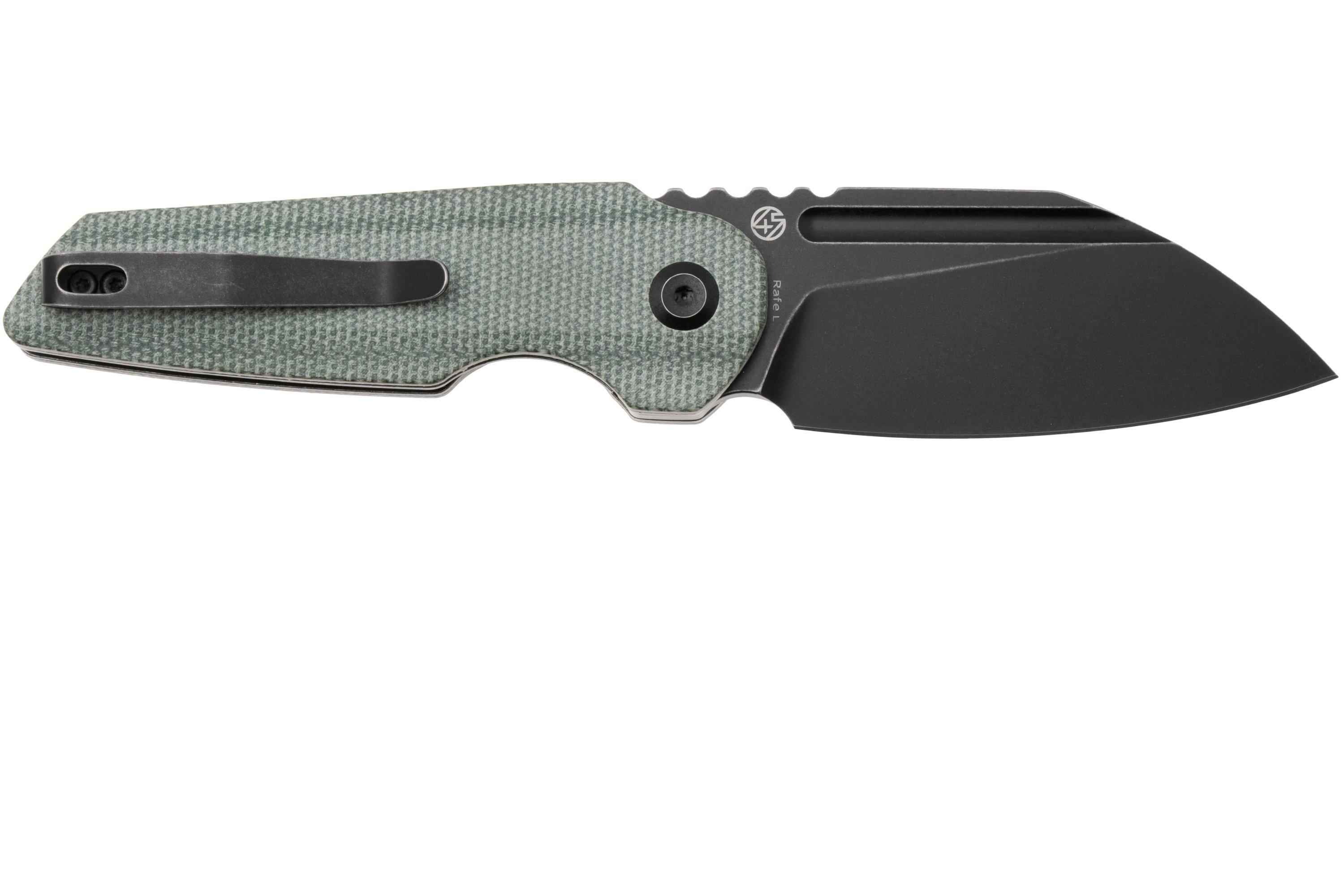 Tenable Knives Rafe L T1048A1 Blackwashed 14C28N, Green Micarta ...