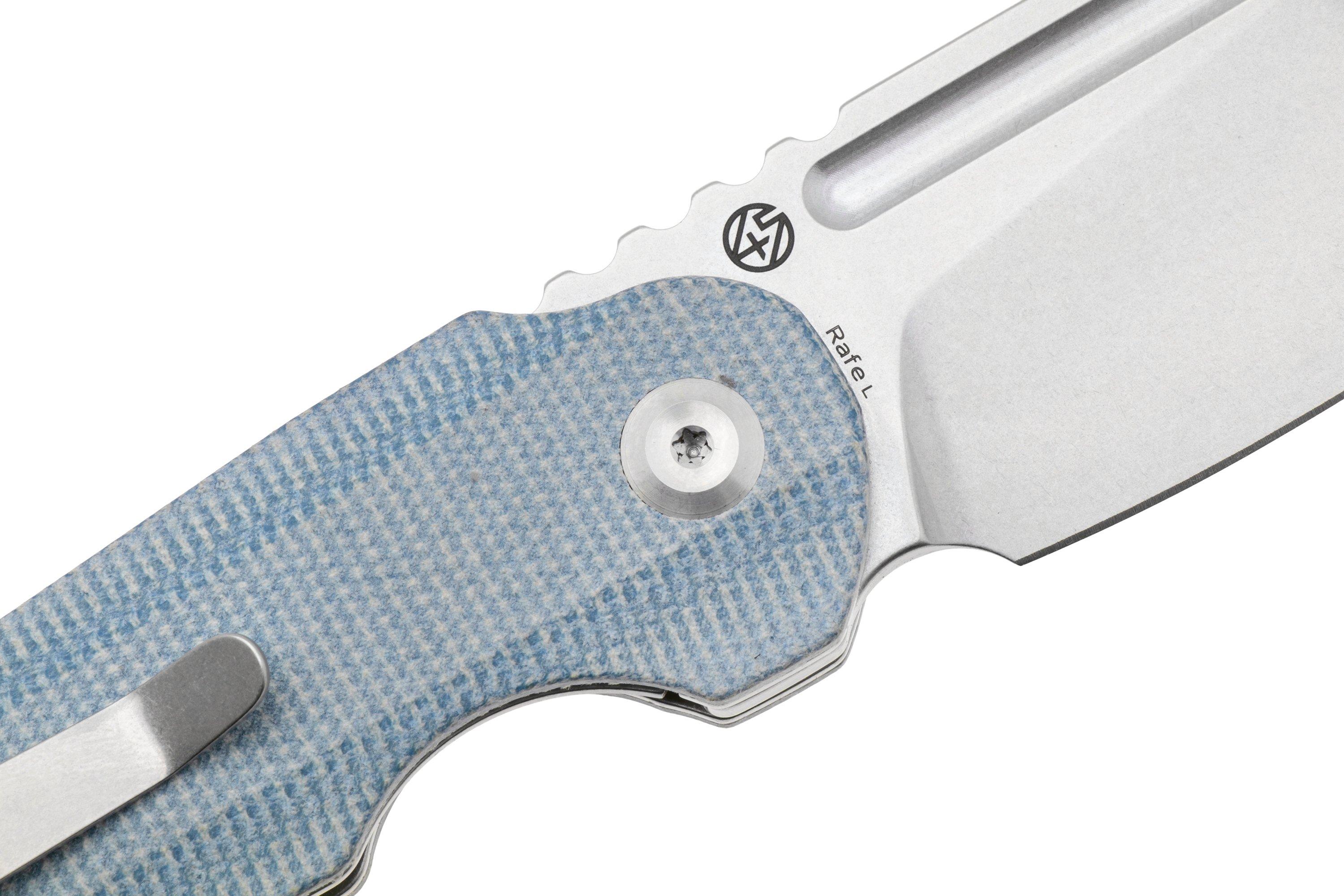 Tenable Knives Rafe L T1048A3 Stonewashed 14C28N, Blue Micarta, navalha ...