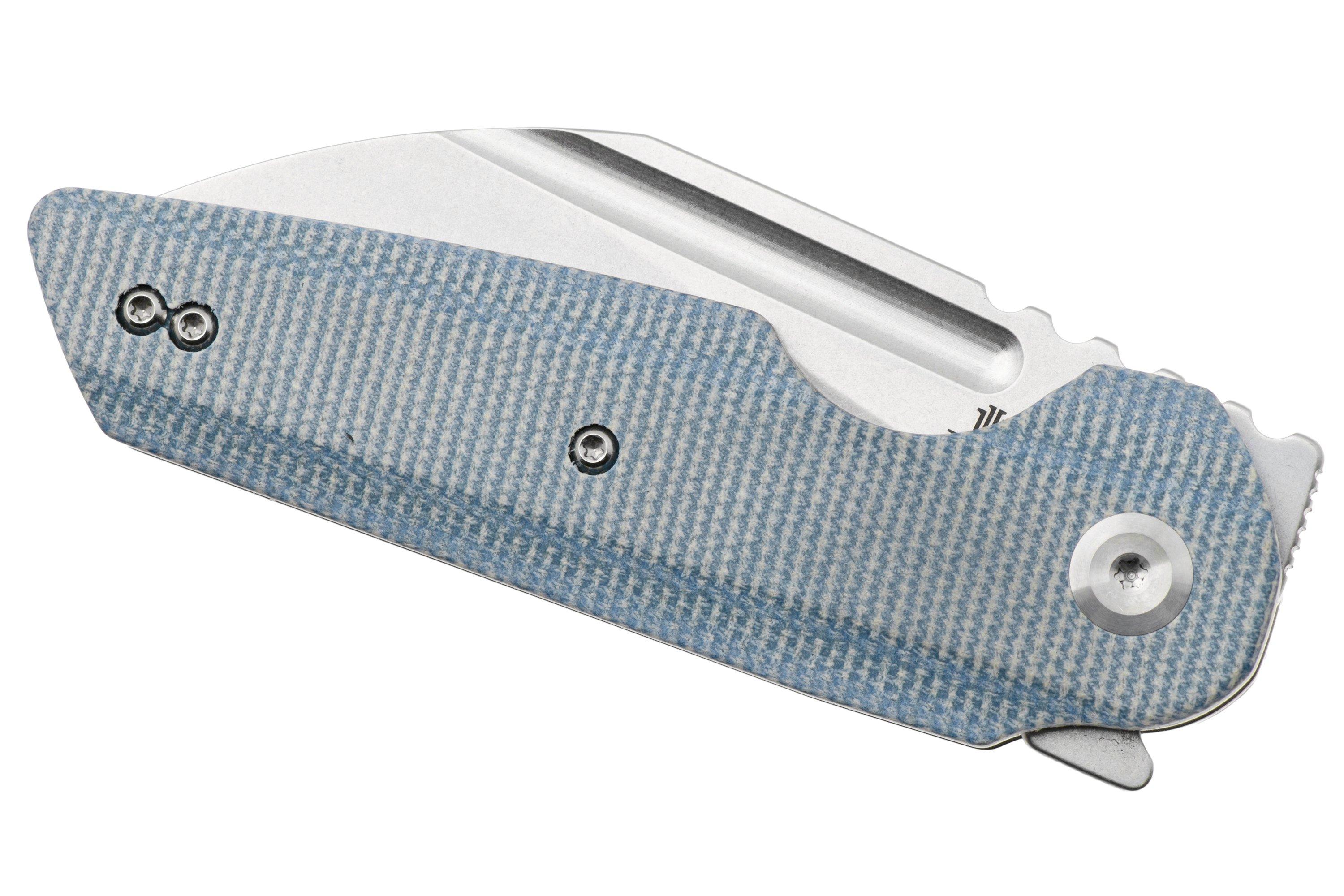 Tenable Knives Rafe L T1048A3 Stonewashed 14C28N, Blue Micarta, navaja ...