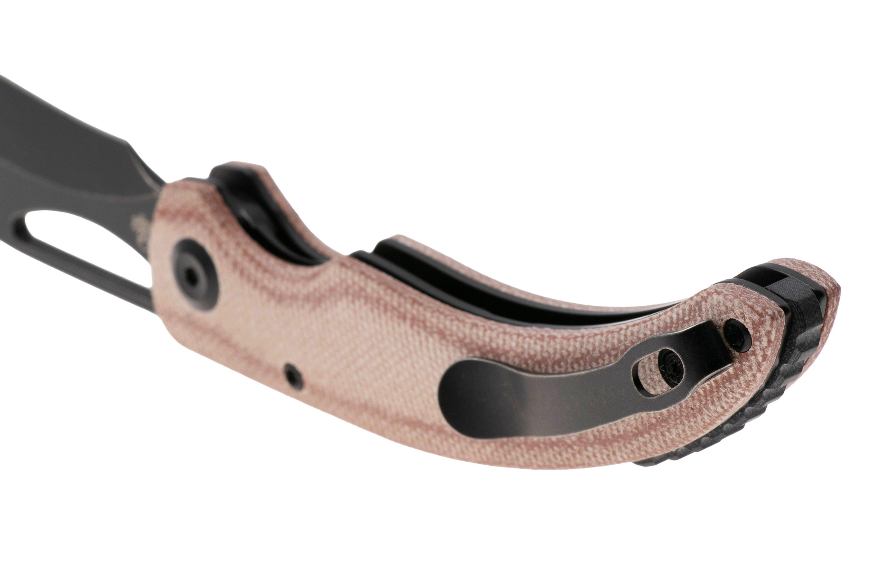 Tenable Knives Gideon T1119A2 Blackwashed Nitro-V, Brown Micarta ...