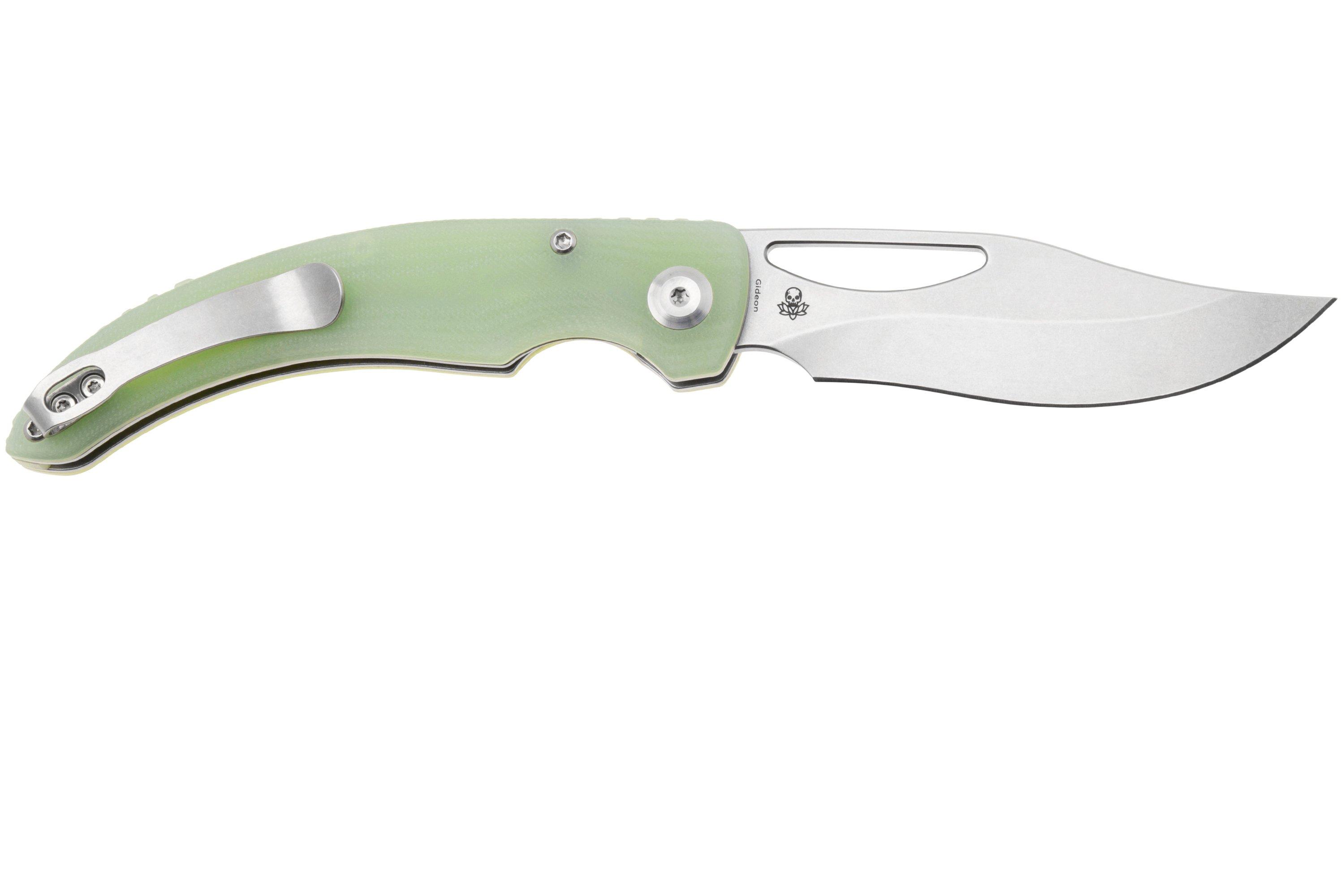 Tenable Knives Gideon T1119A3 Stonewashed Nitro-V, Jade G10, pocket ...
