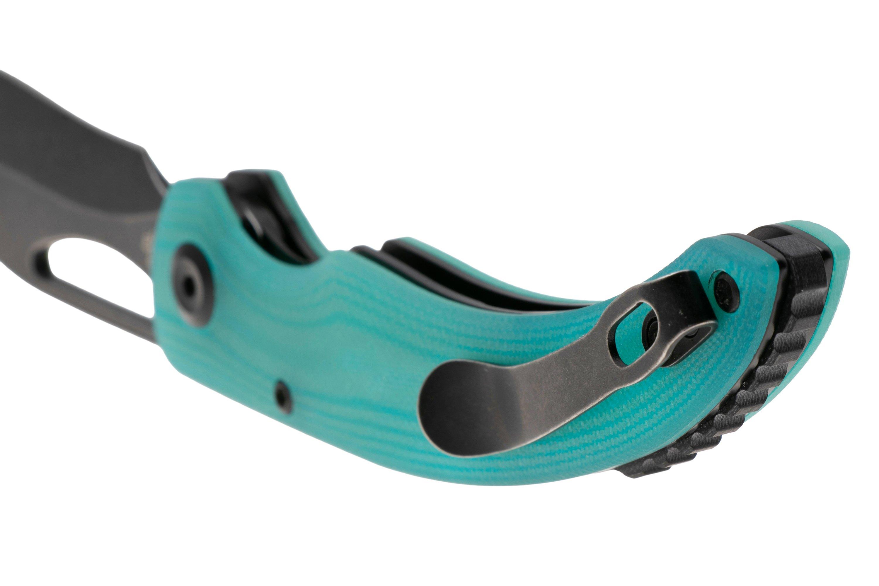 Tenable Knives Gideon T1119A5 Blackwashed Nitro-V, Tiffany Blue G10 ...