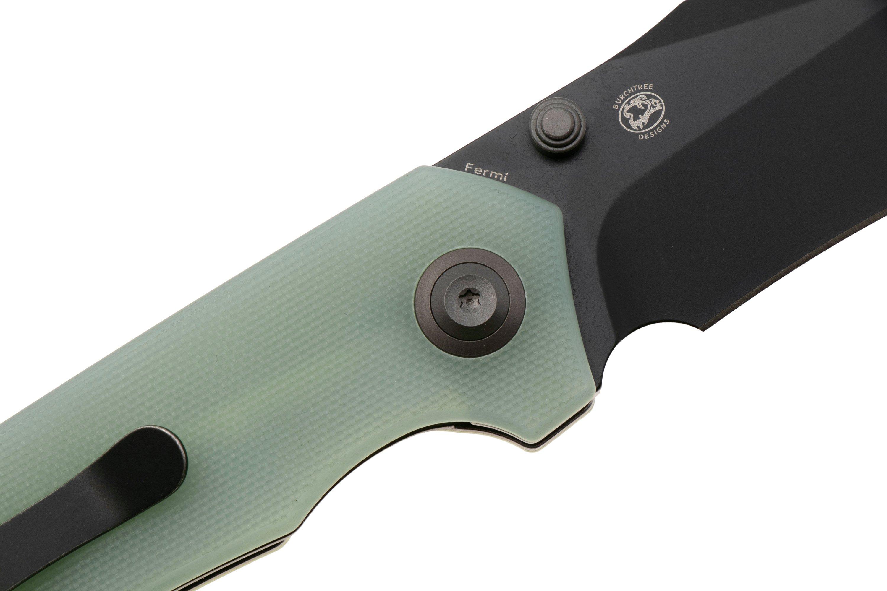 Tenable Knives Fermi T1122A2 Black Coated 14C28N, Jade G10, pocket ...